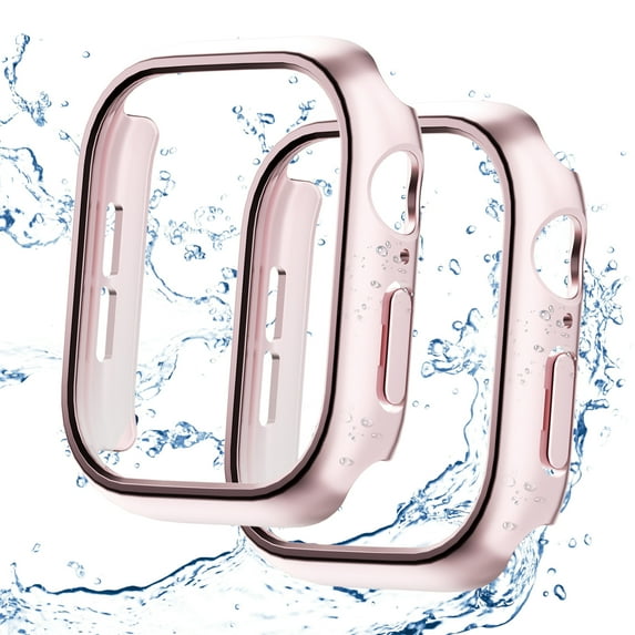 Dteck 2 Pack Tempered Glass Case for Apple Watch Series 10 42mm, Hard ...