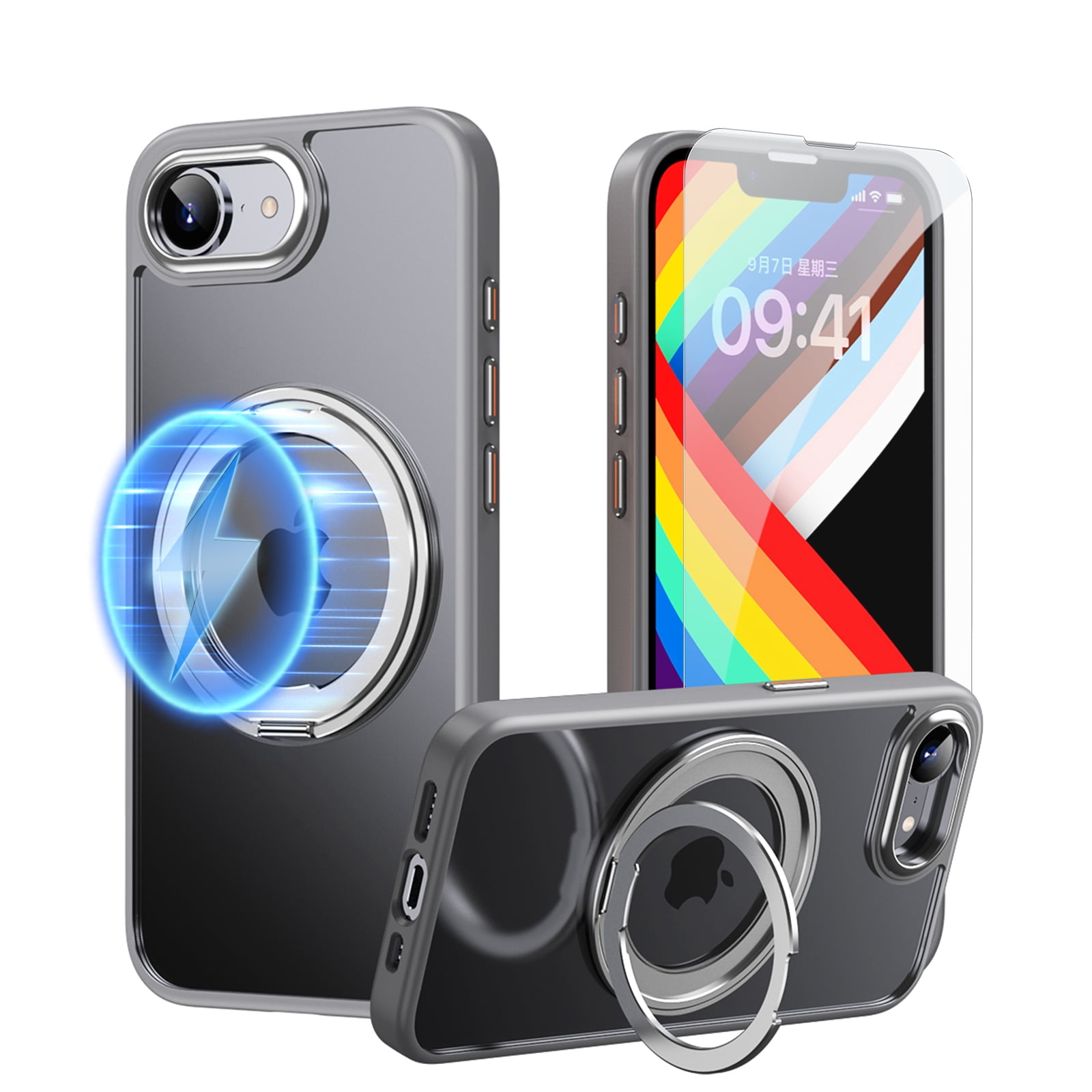 Dteck 360° Rotatable Magnetic Ring Stand for iPhone 16e Case ...