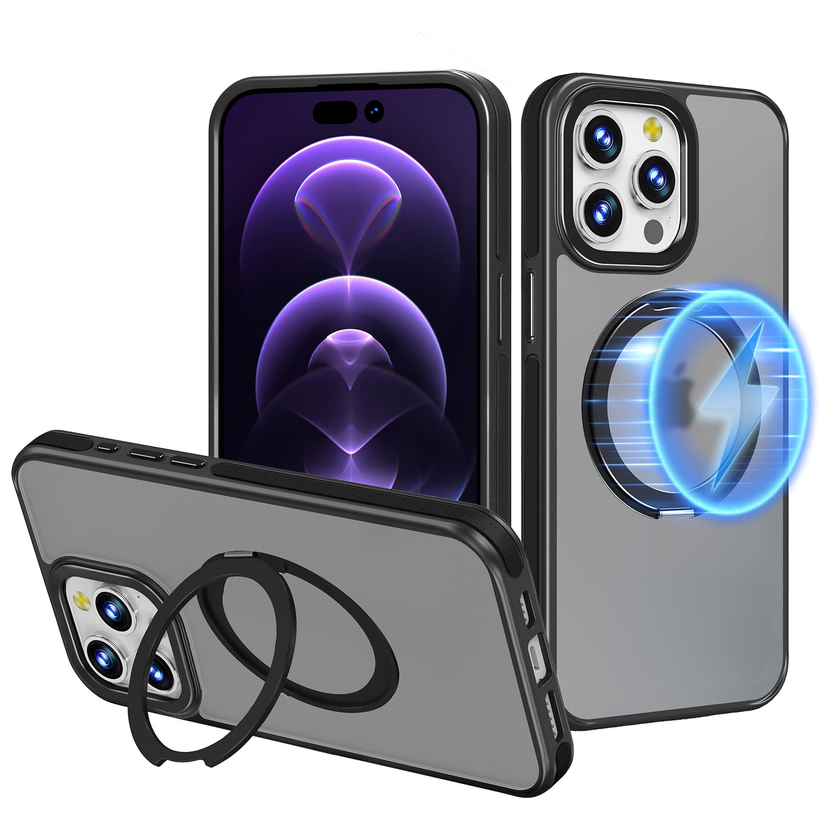 Dteck 360°Rotatable Ring Designed for iPhone 13 Pro Max Case, Compatible with MagSafe 13 Pro Max ...