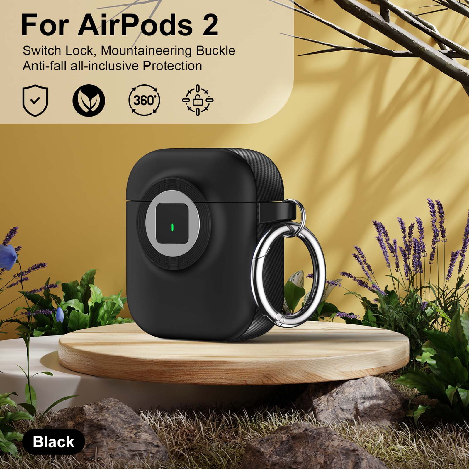 Dteck for AirPods 2 Case with Secure Lock, Compatible with Wireless ...