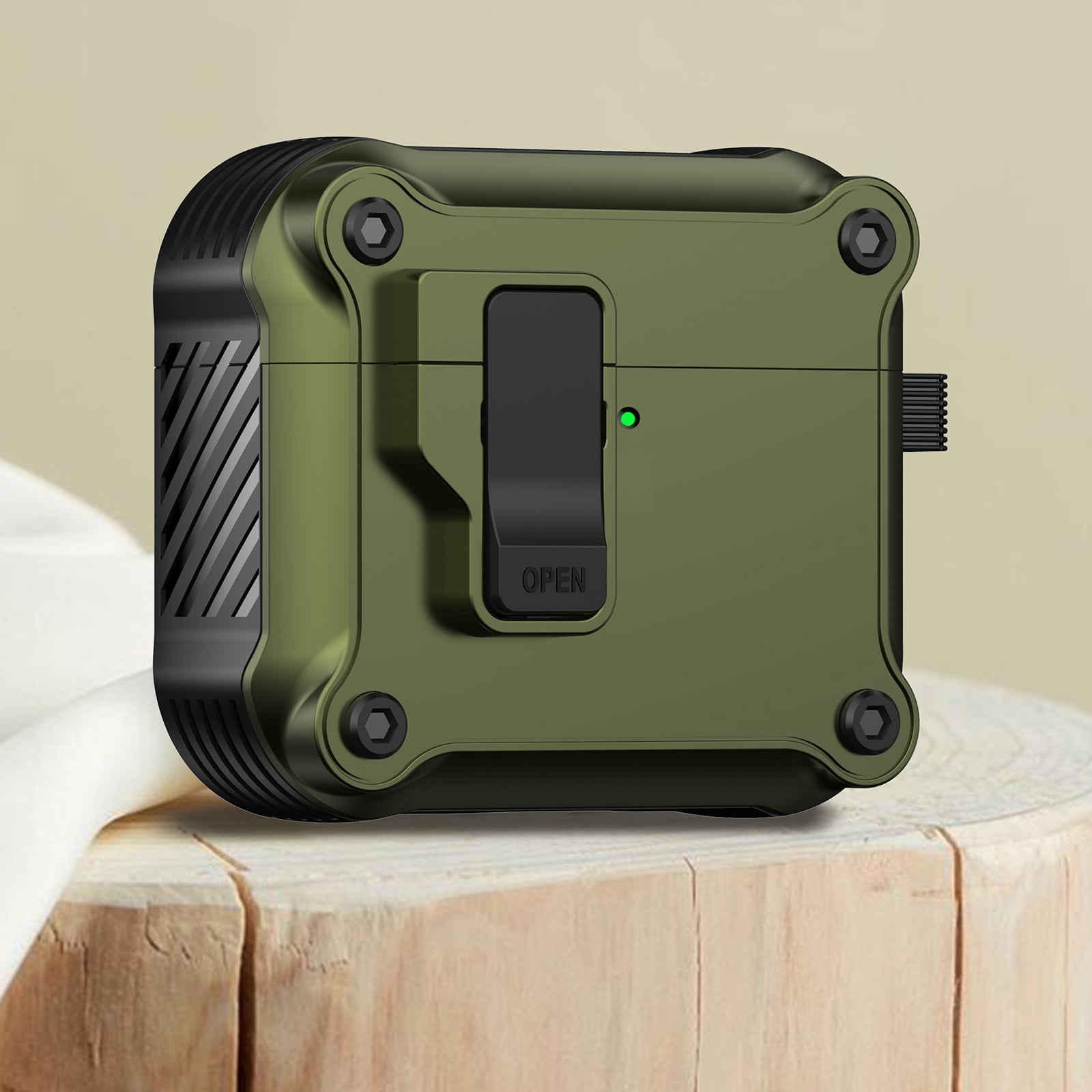 Dteck for AirPods Pro 3 Case Cover with Secure Lock Clip,Automatic Pop ...