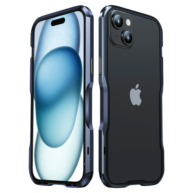 Dteck Aluminum Alloy Bumper for iPhone 15 6.1 Inch Bumper Case Frame No ...