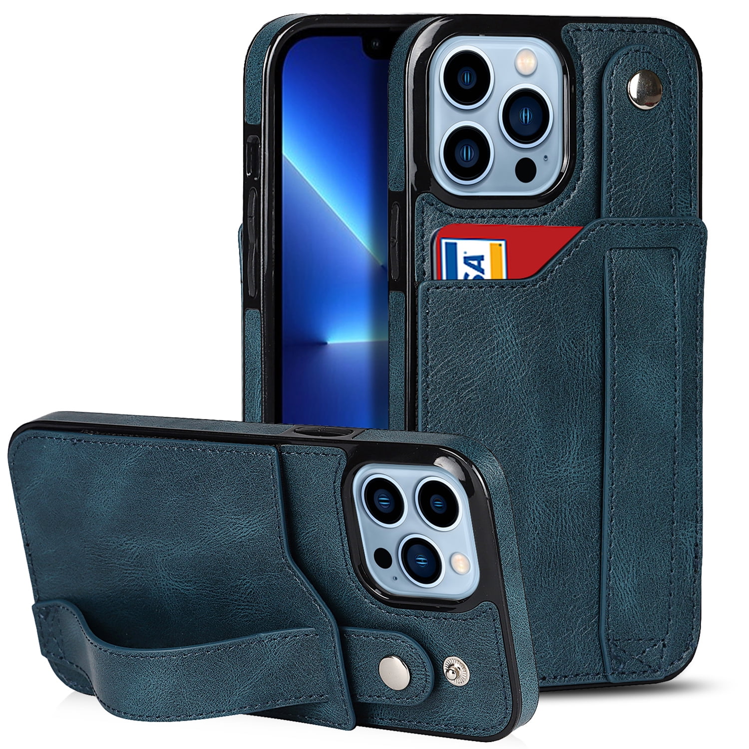 Dteck for Apple iPhone 13 Mini Slim Case, Shockproof Premium PU Leather ...