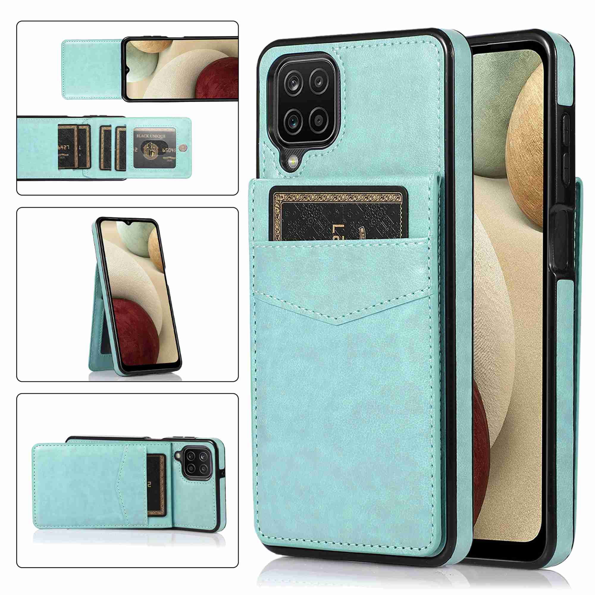Dteck Back Wallet Phone Case for Samsung Galaxy A12 with ID & Credit ...