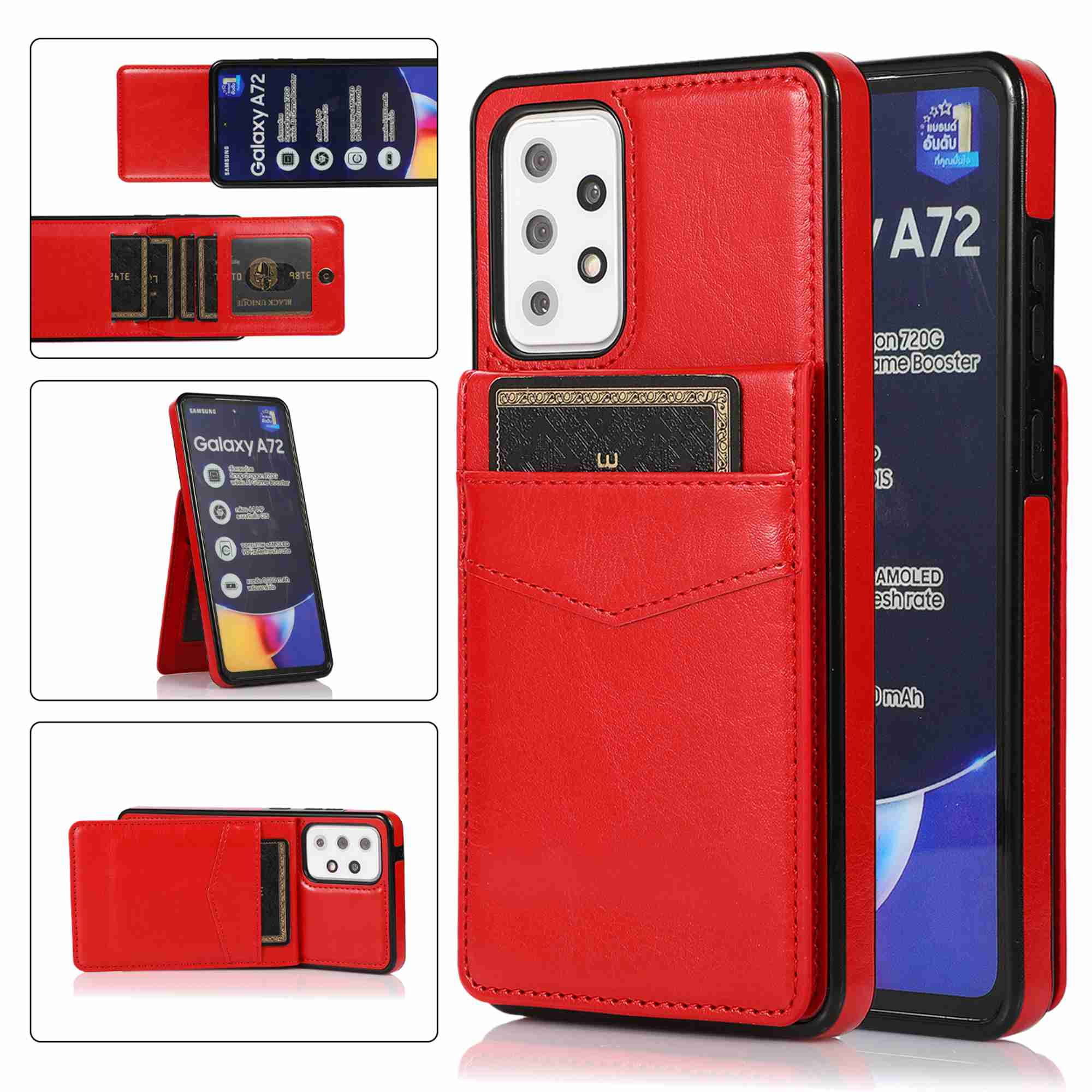 Dteck Back Wallet Phone Case for Samsung Galaxy A72 5G with ID & Credit ...