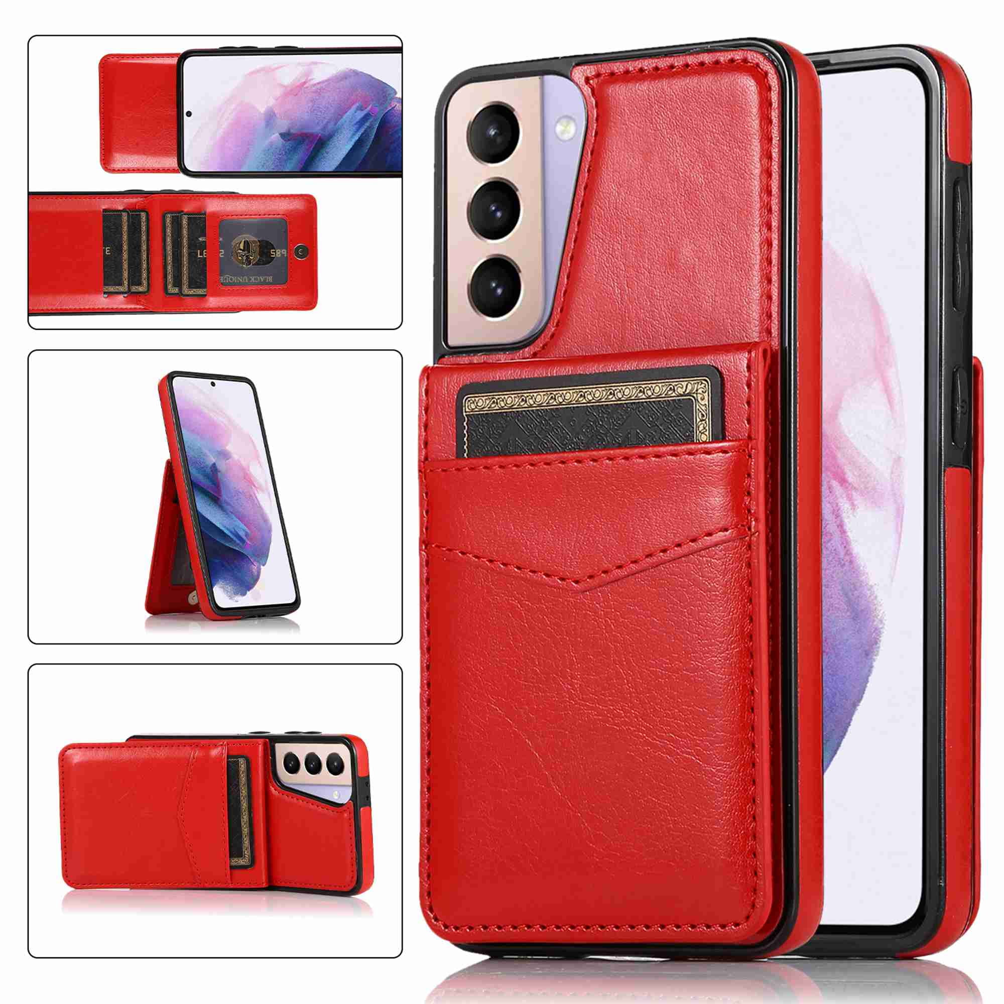 Dteck Back Wallet Phone Case for Samsung Galaxy S21 4G 5G with ID & Credit Card Holder Slots ...