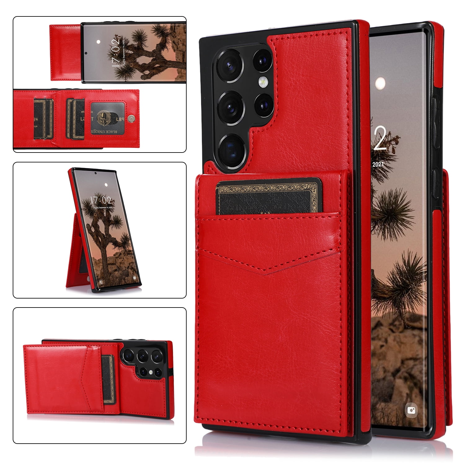 Dteck Back Wallet Phone Case for Samsung Galaxy S22 Ultra 2022 with ID ...