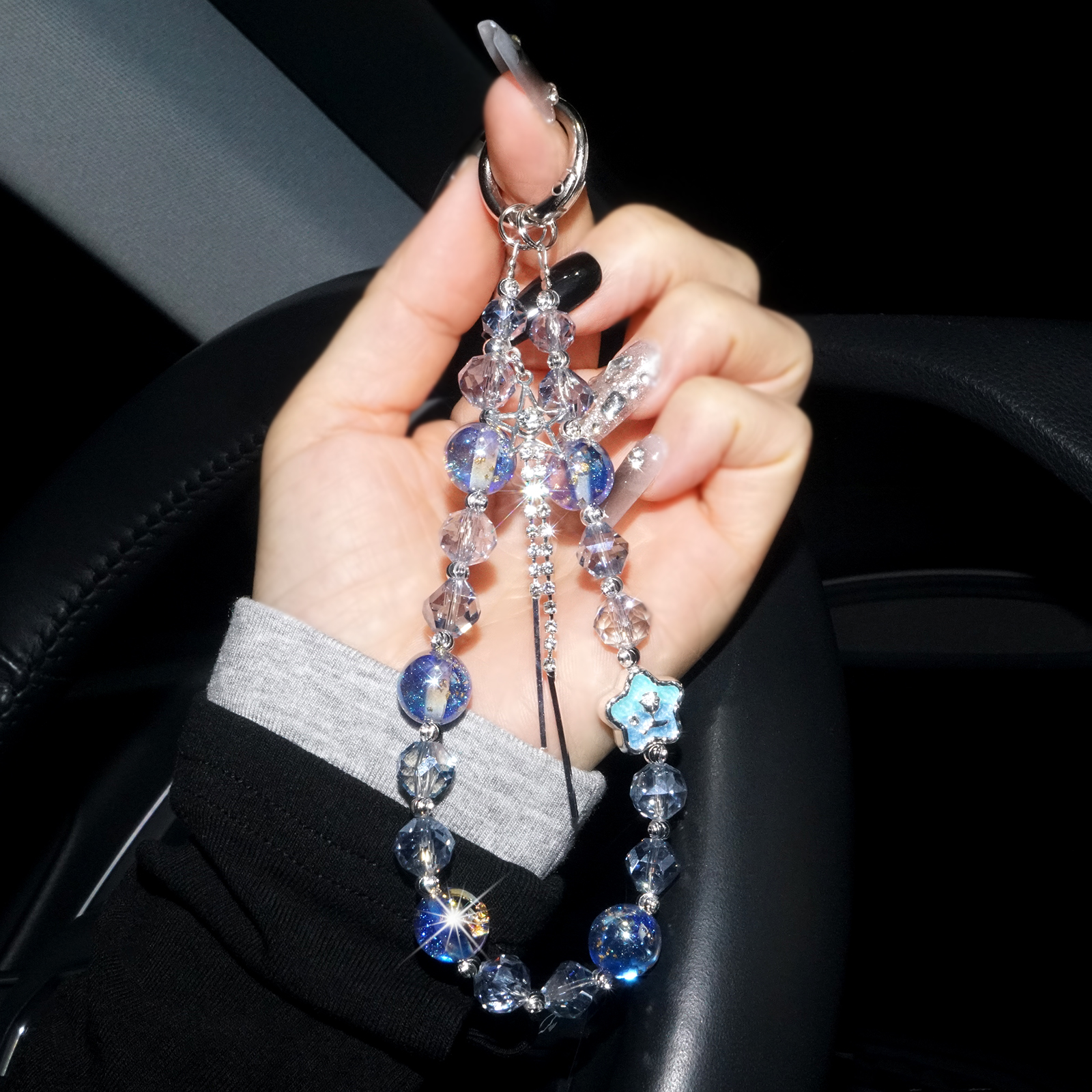 Dteck Beaded Phone Wrist Strap, Cellphone Lanyard Chain, Sparkling ...