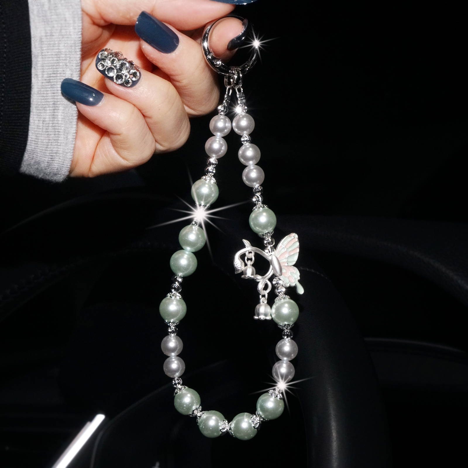 Dteck Beaded Phone Wrist Strap, Cellphone Lanyard Chain, Sparkling ...