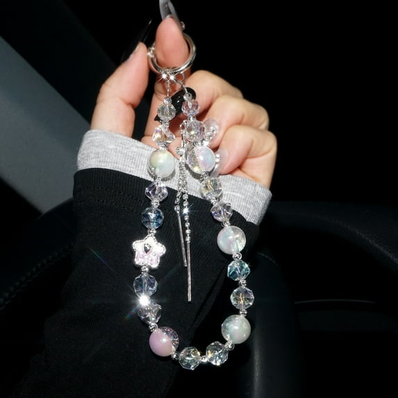 Dteck Beaded Phone Wrist Strap, Cellphone Lanyard Chain, Sparkling ...
