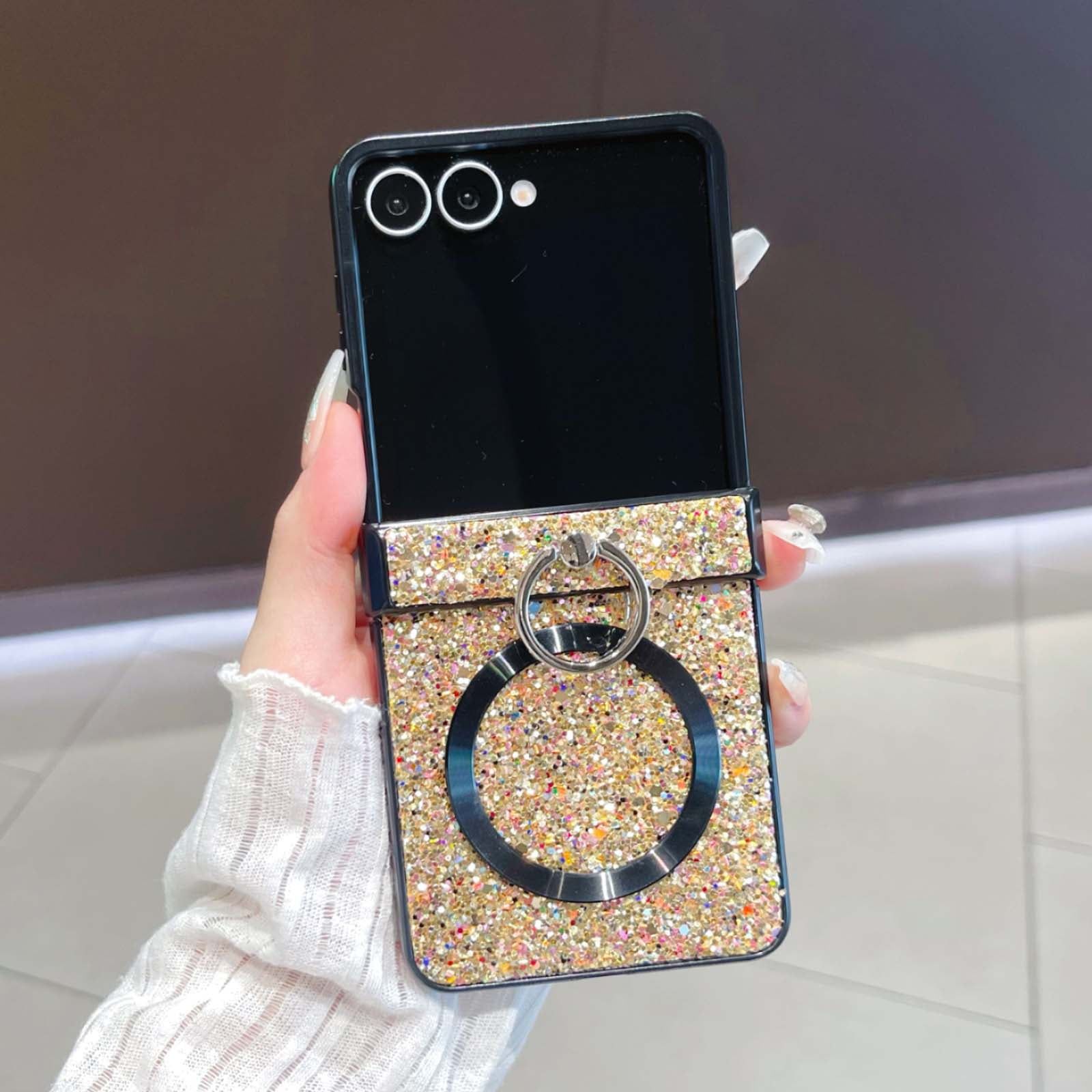 Dteck Bling Glitter Case for Samsung Galaxy Z Flip 3,Shockproof Hinge ...