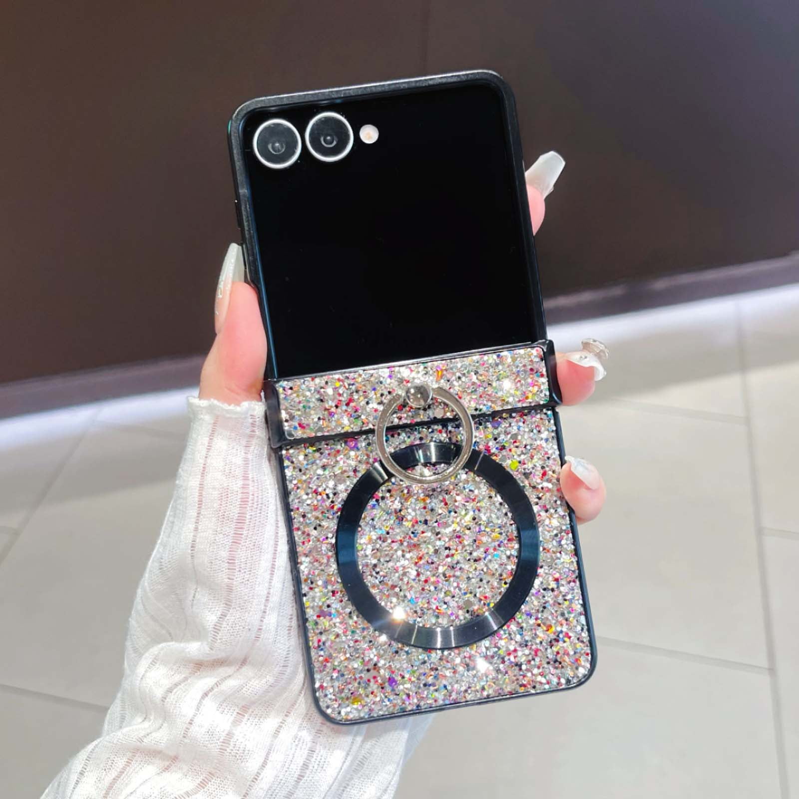 Dteck Bling Glitter Case for Samsung Galaxy Z Flip 3,Shockproof Hinge ...