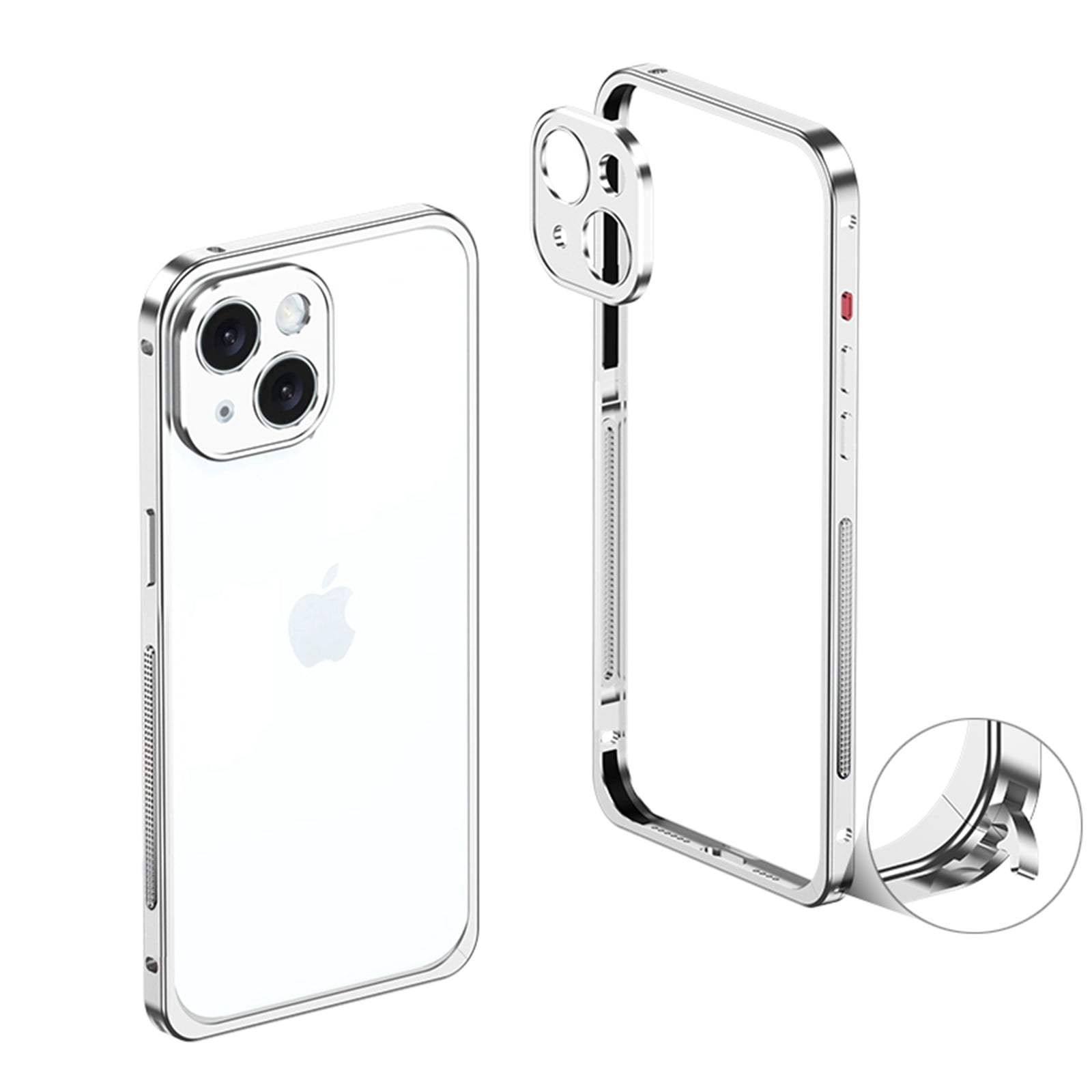 Dteck Bumper Case for iPhone 15, Ultra-Thin Metal Frame + Camera Lens ...