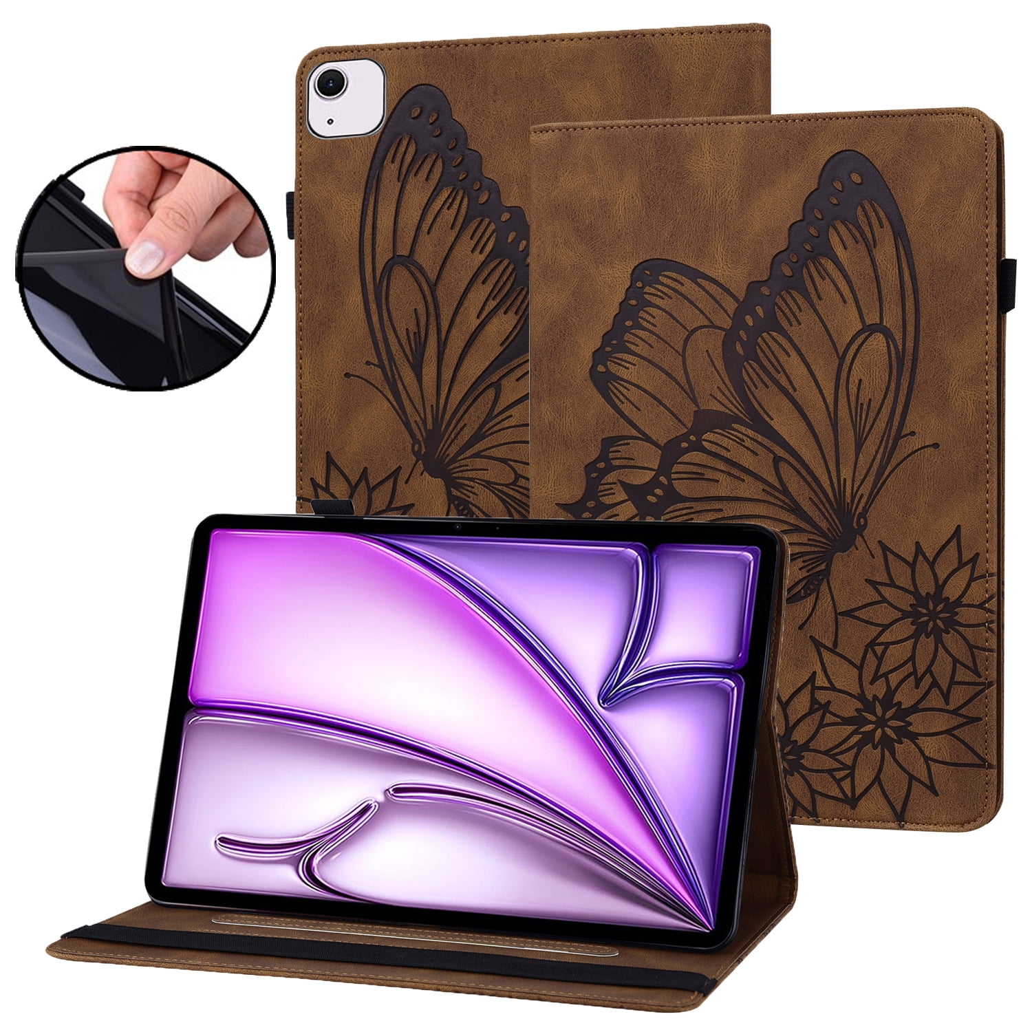 Dteck Butterfly Pattern Case for iPad Air 13 inch 2025/2024,Magnetic PU ...