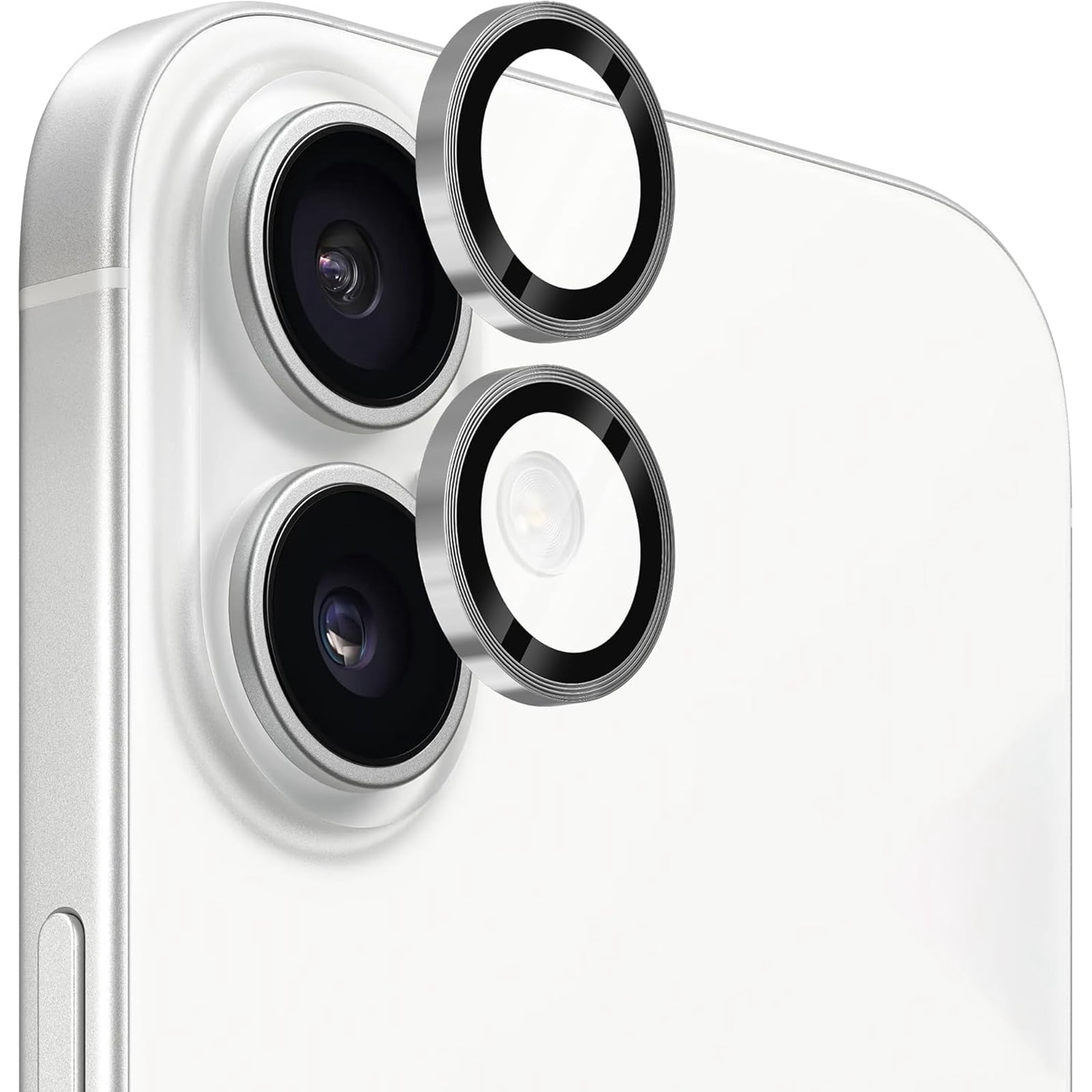 Dteck Camera Lens Protector for iPhone 16, Individual Metal Ring 9H ...