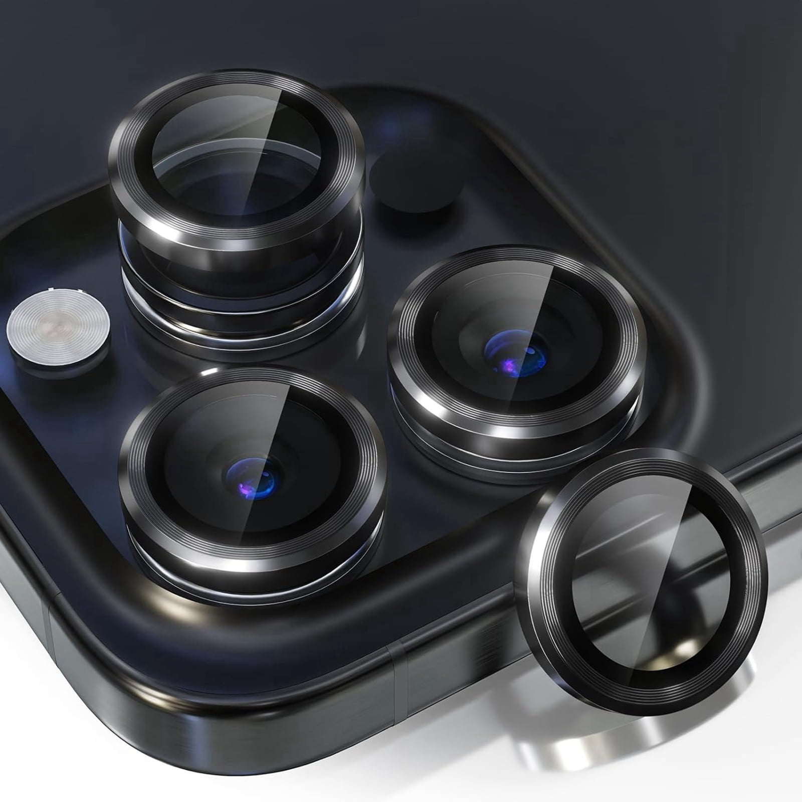 Dteck Camera Lens Protector for iPhone 16 Pro, Individual Metal Ring 9H ...