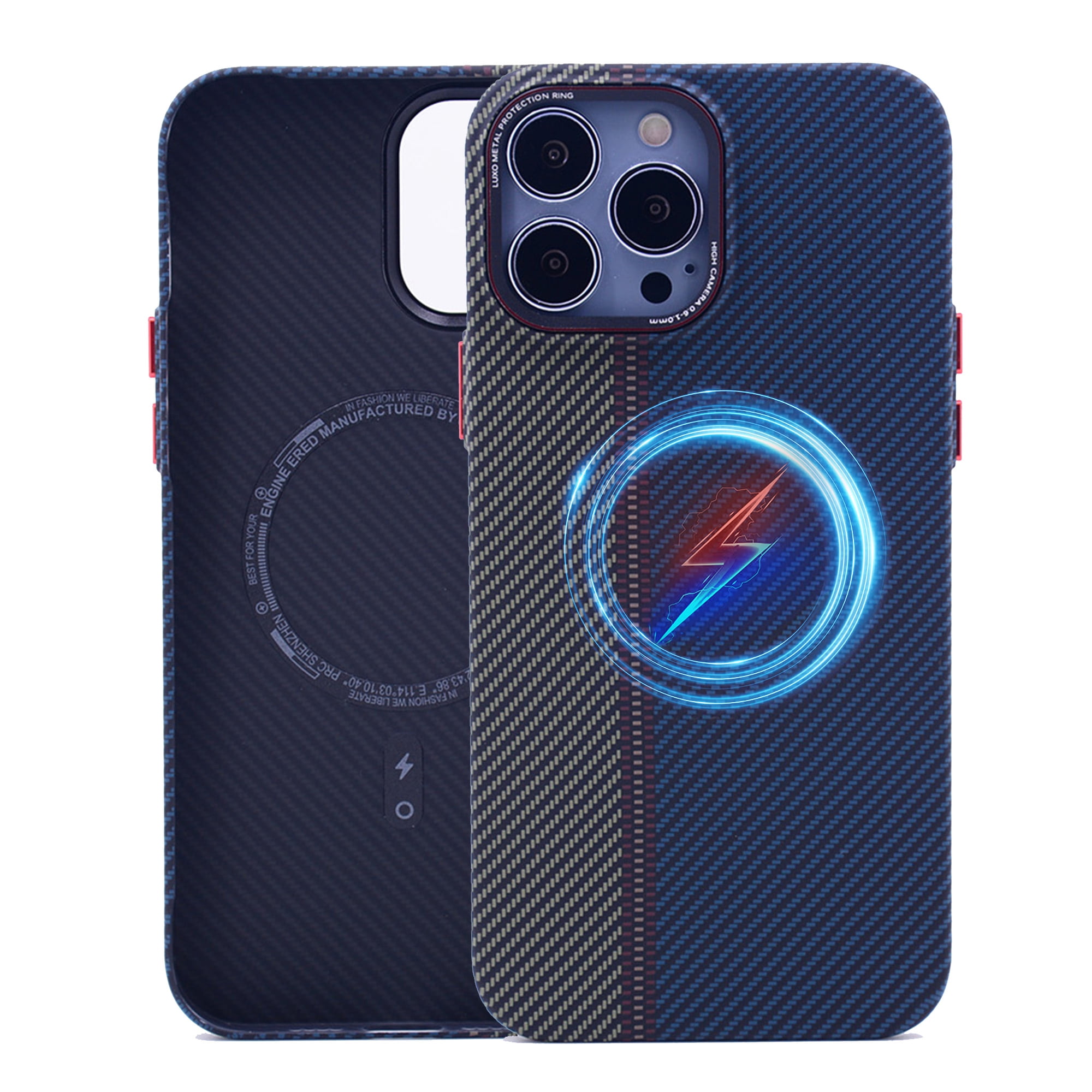 Dteck Carbon Fiber Texture Case for iPhone 12 Pro Max, Compatible with ...