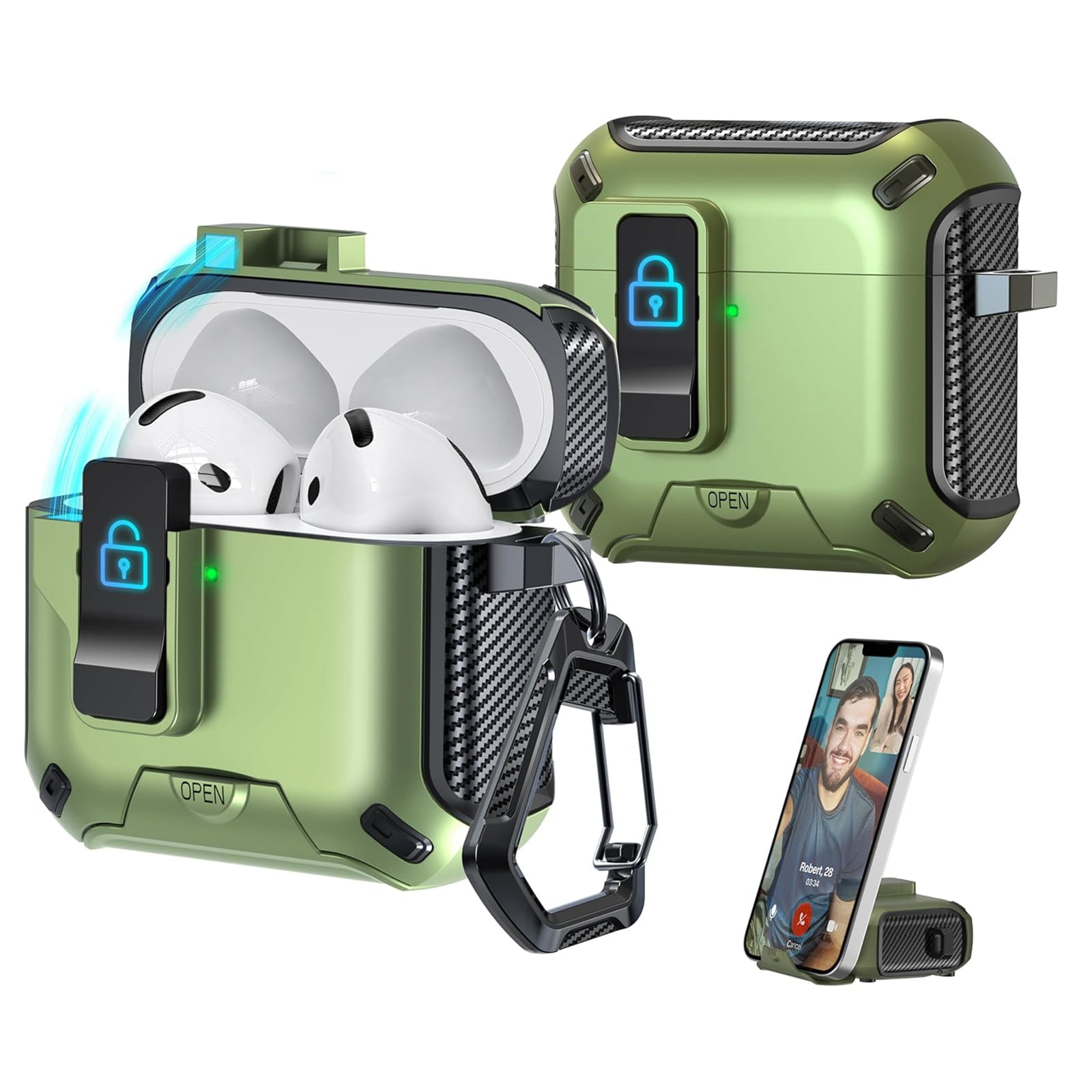 Dteck Case for Apple AirPods 4th Generation 2024,Shockproof Anti Fall ...