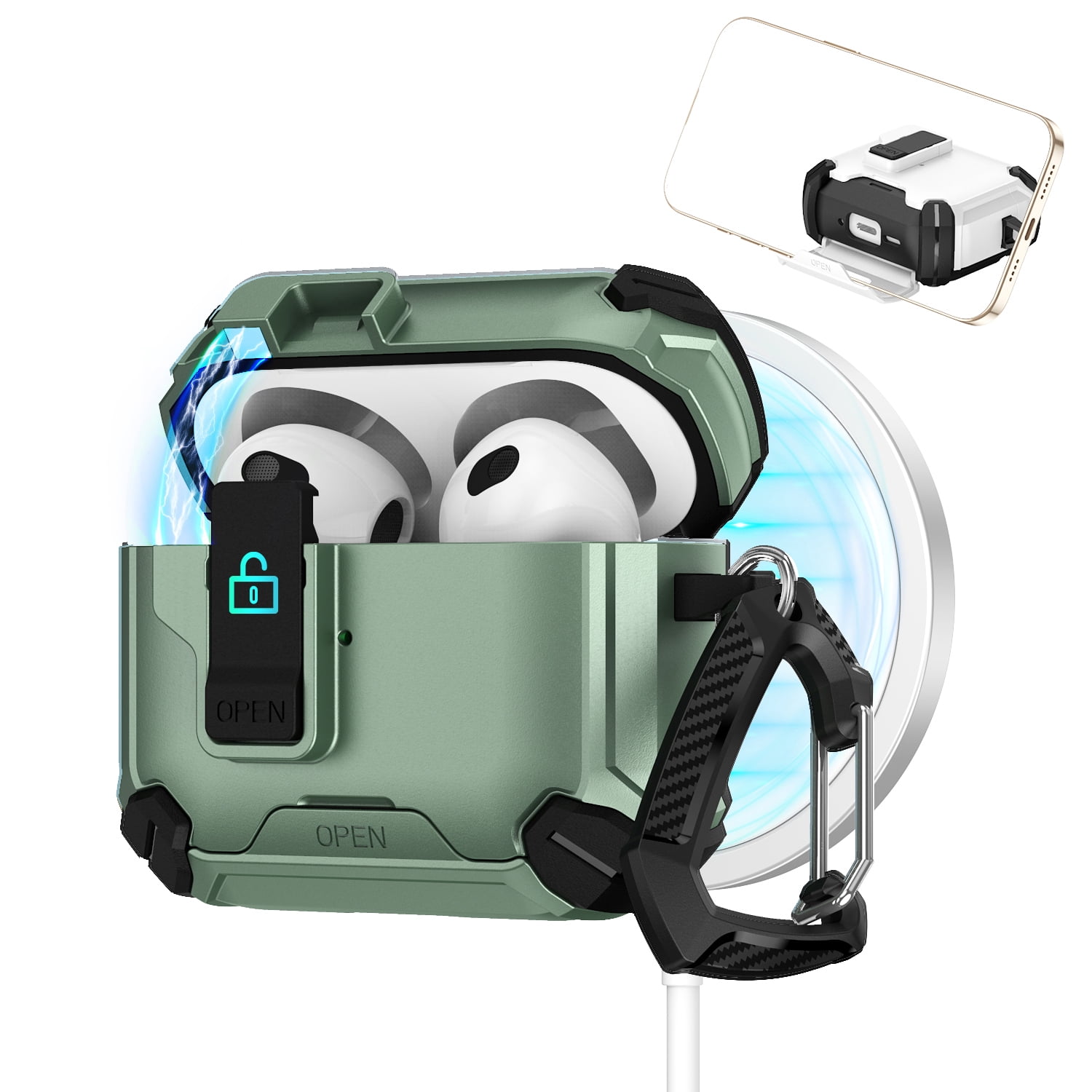 Dteck Case for Apple AirPods 4th Generation Charing Case (2024), Full ...