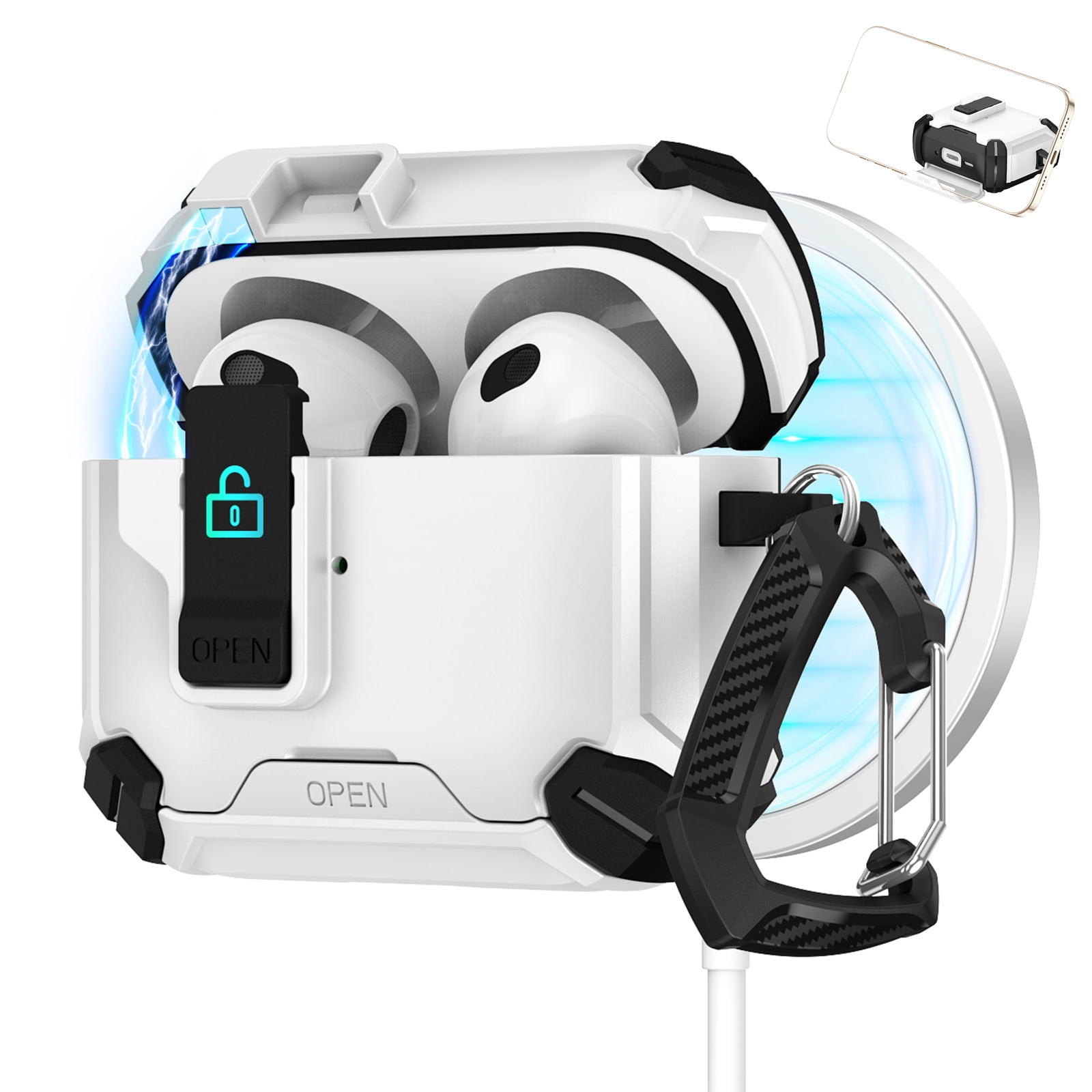 Dteck Case for Apple AirPods 4th Generation Charing Case (2024), Full ...