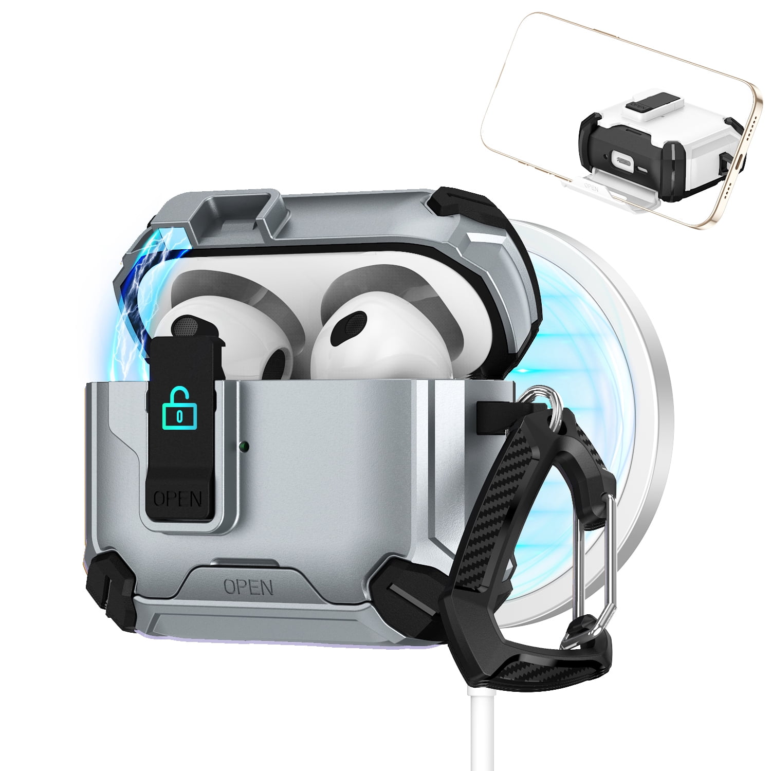 Dteck Case for Apple AirPods Pro 2 Charing Case, Full Body Shockproof Hard Shell Protection ...