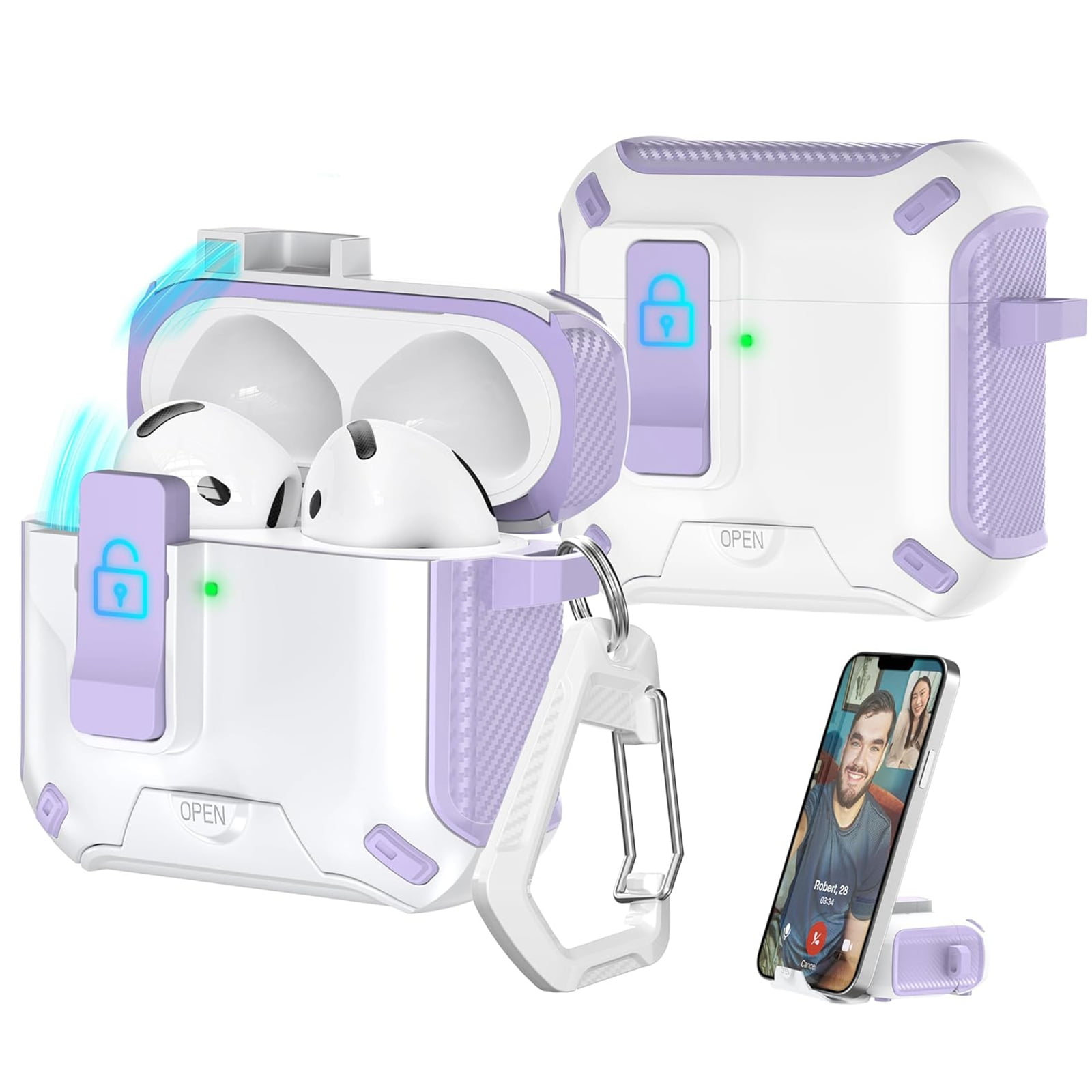 Dteck Case for Apple Airpods 2nd Gen / 1st Generation ,Shockproof Anti ...