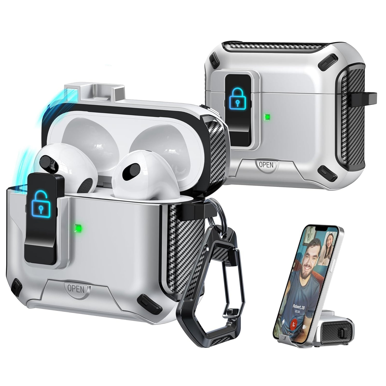 Dteck Case for Apple Airpods Pro 2019,Shockproof Anti Fall Lock ...