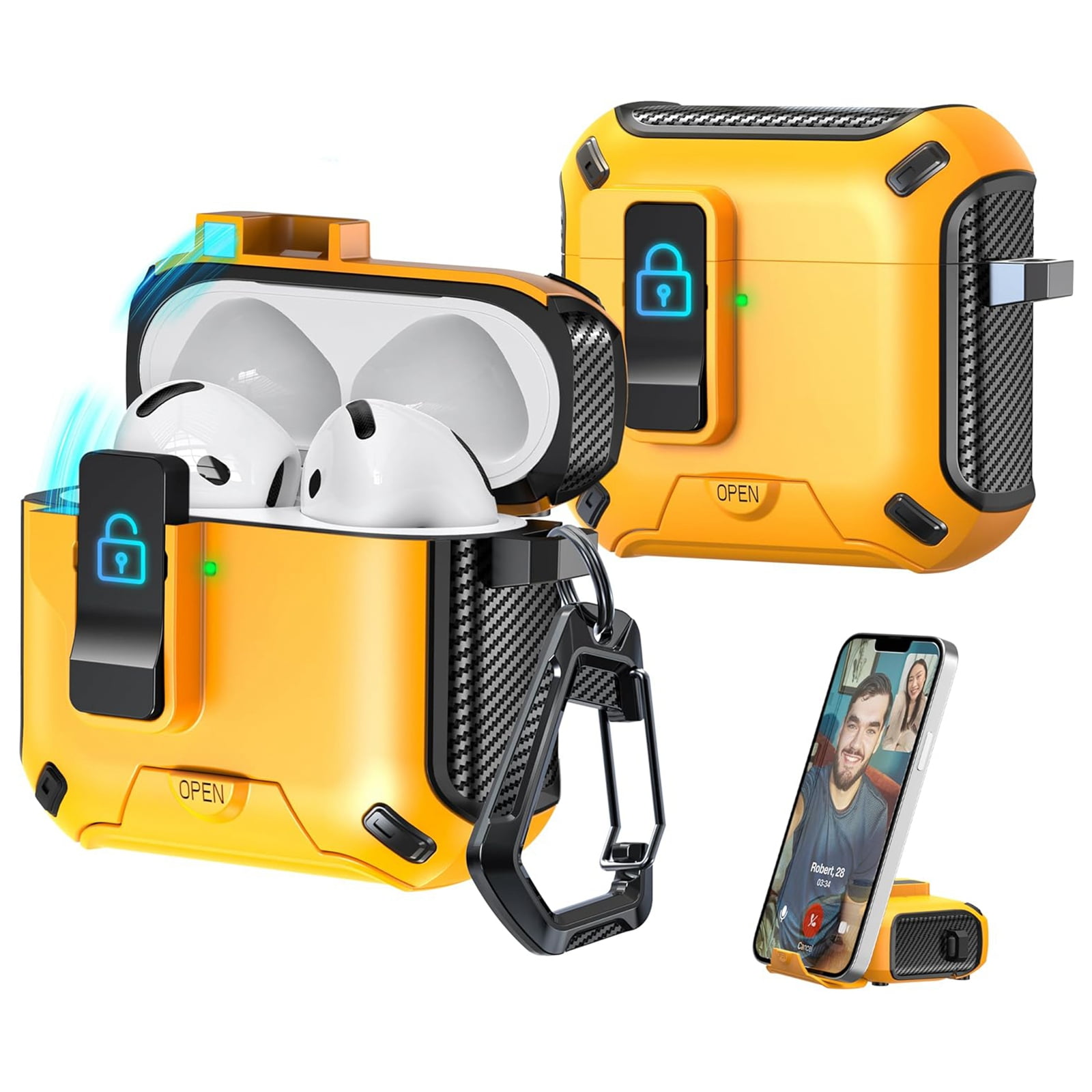 Dteck Case for Apple Airpods Pro 2019,Shockproof Anti Fall Lock ...