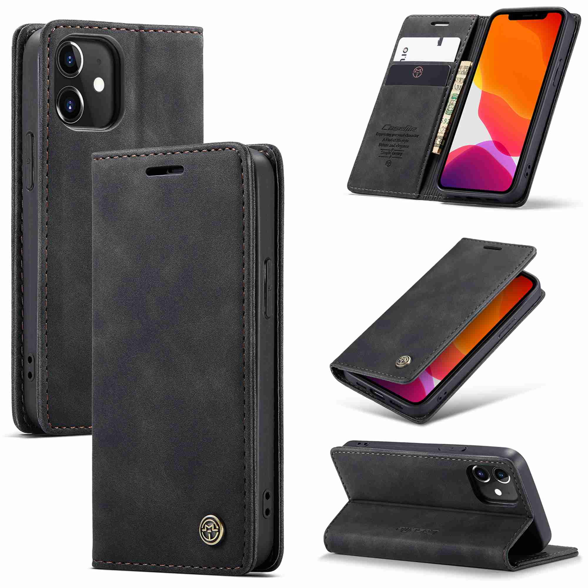 Dteck Case for Apple iPhone 12 Mini, Retro Style Wallet Phone Case ...