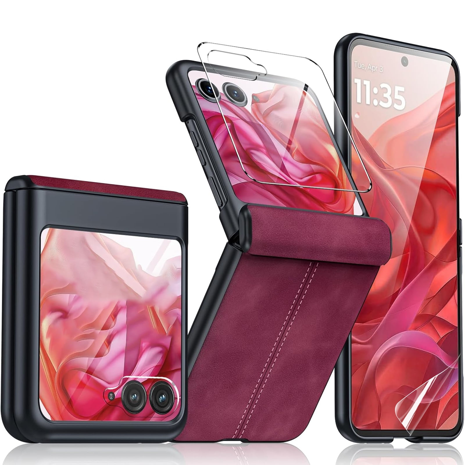 Dteck Case Built-in Front Screen Protector Case for Motorola Razr 2024/ ...