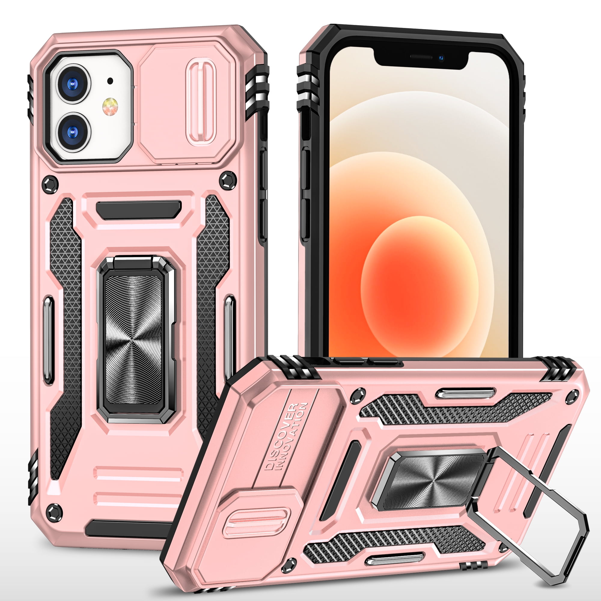 Dteck Case For iPhone XR,Magnetic Armor Shockproof Ring Stand Slide ...