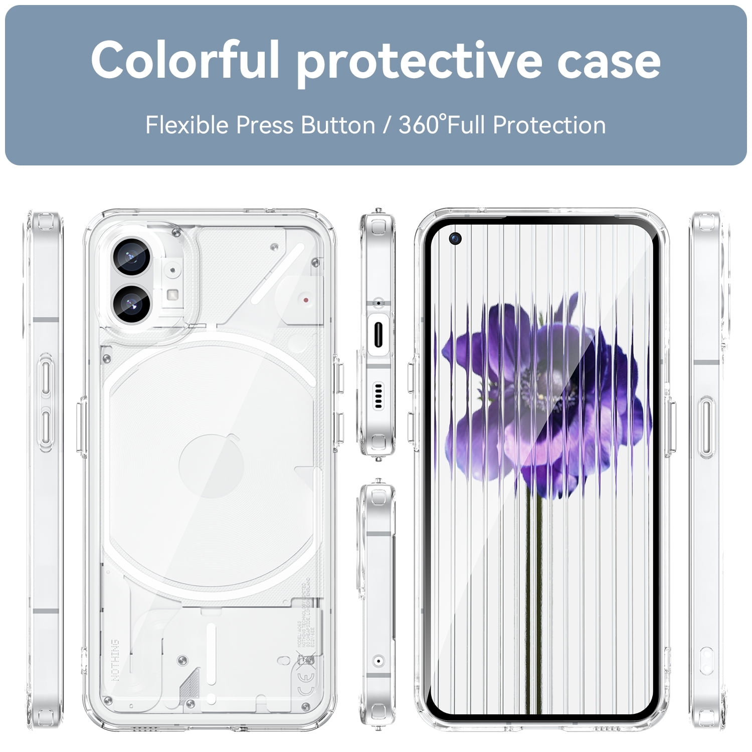 Dteck Case for Nothing Phone(1) 6.55 " 2022 Release, Rugged Acrylic ...