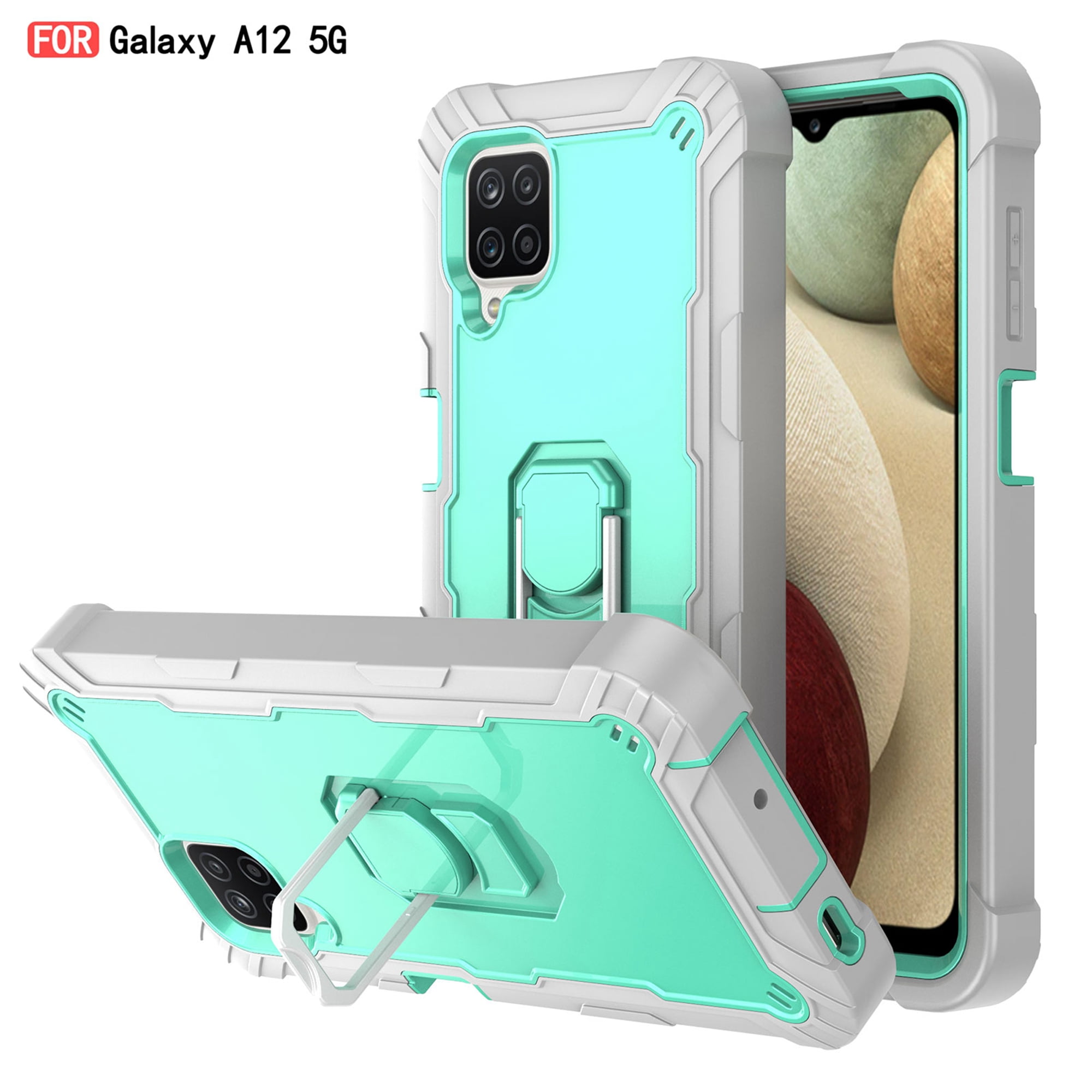 Dteck Case for Samsung Galaxy A12 6.5-inch,Shockproof Rugged Rubber ...