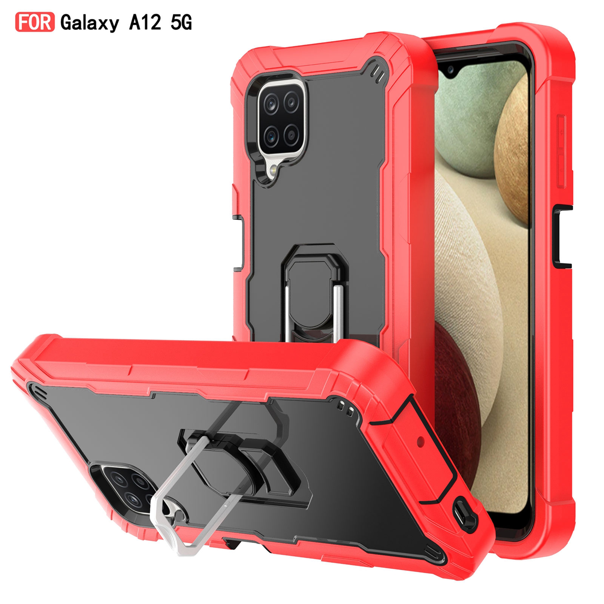 Dteck Case for Samsung Galaxy A12 6.5-inch,Shockproof Rugged Rubber ...