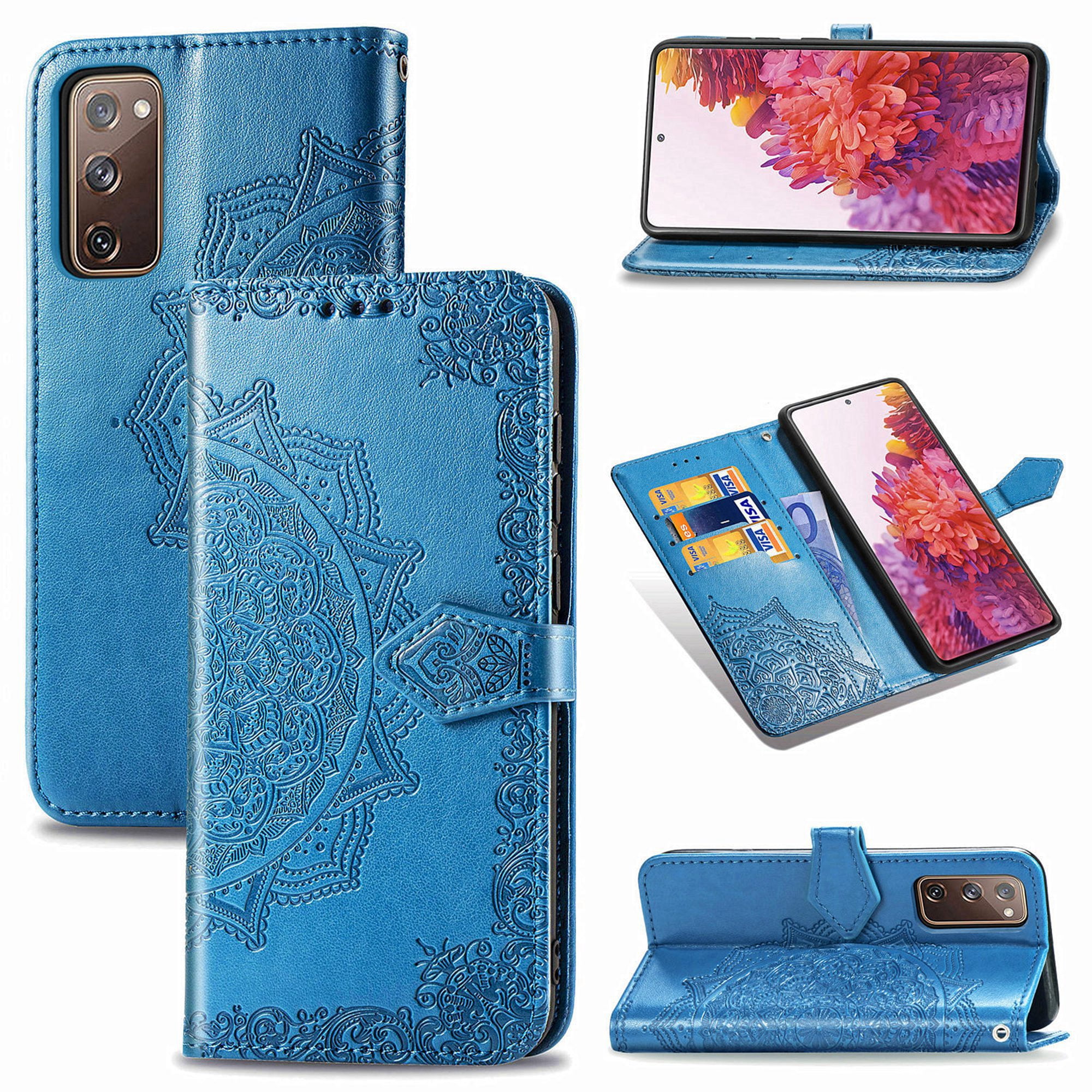 Dteck Case for Samsung Galaxy S20 FE(6.5 inches),Flower Patterned Magnetic Leather Wallet Card ...