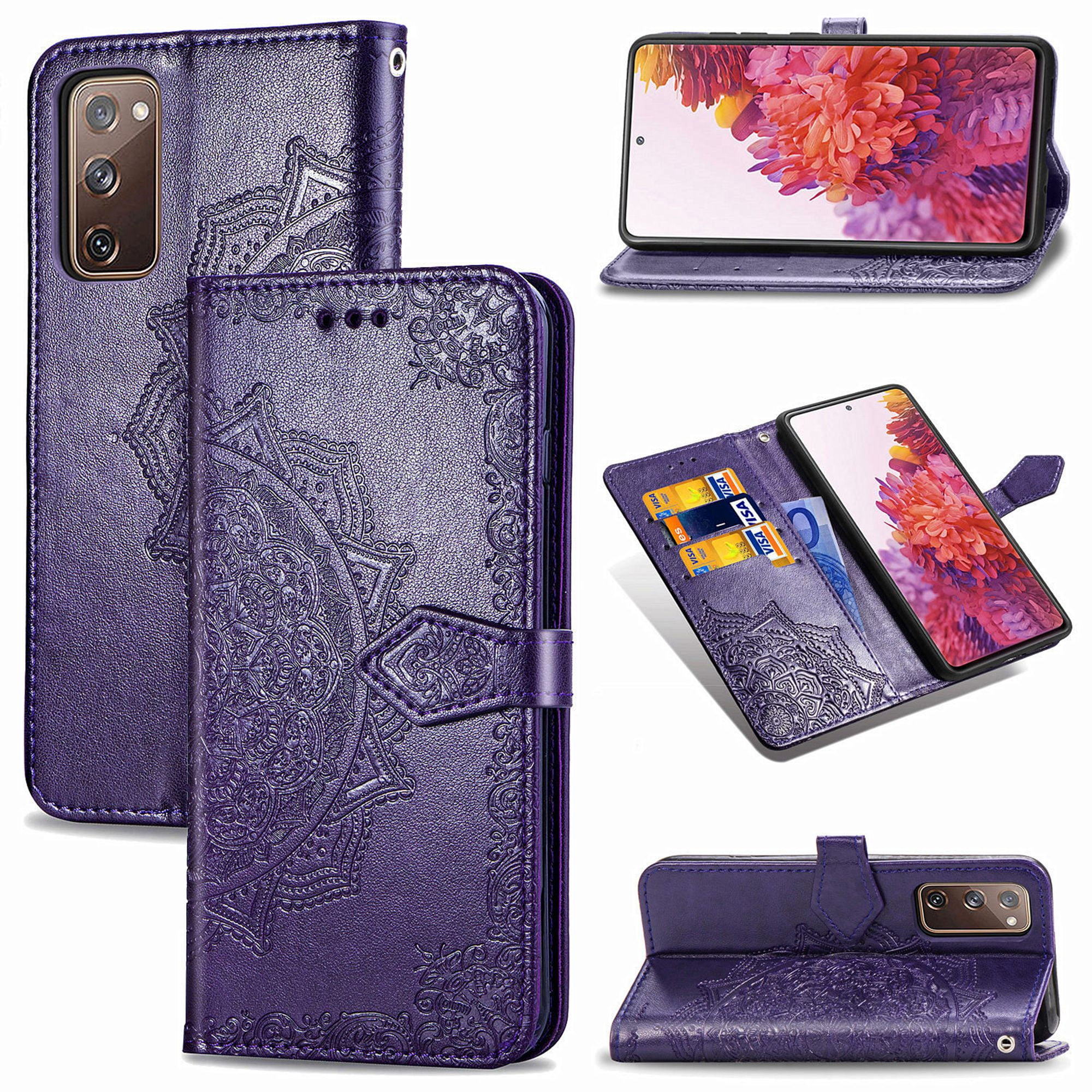 Dteck Case for Samsung Galaxy S20 FE(6.5 inches),Flower Patterned Magnetic Leather Wallet Card ...
