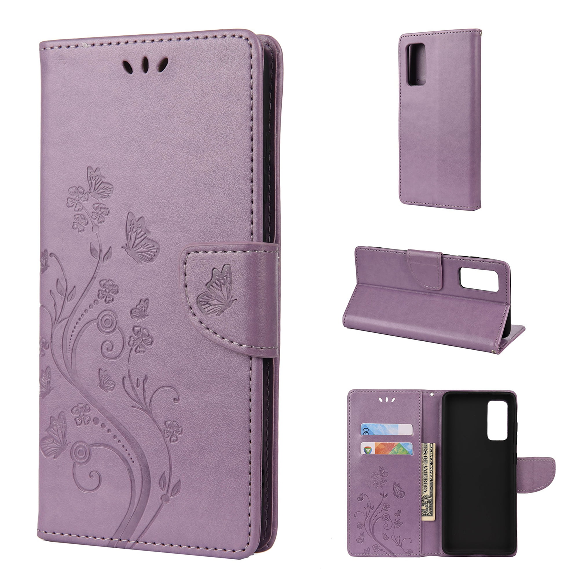 Dteck Case for Samsung Galaxy S20 FE(6.5 inches),Magnetic Butterfly/Flower Patterned Leather ...