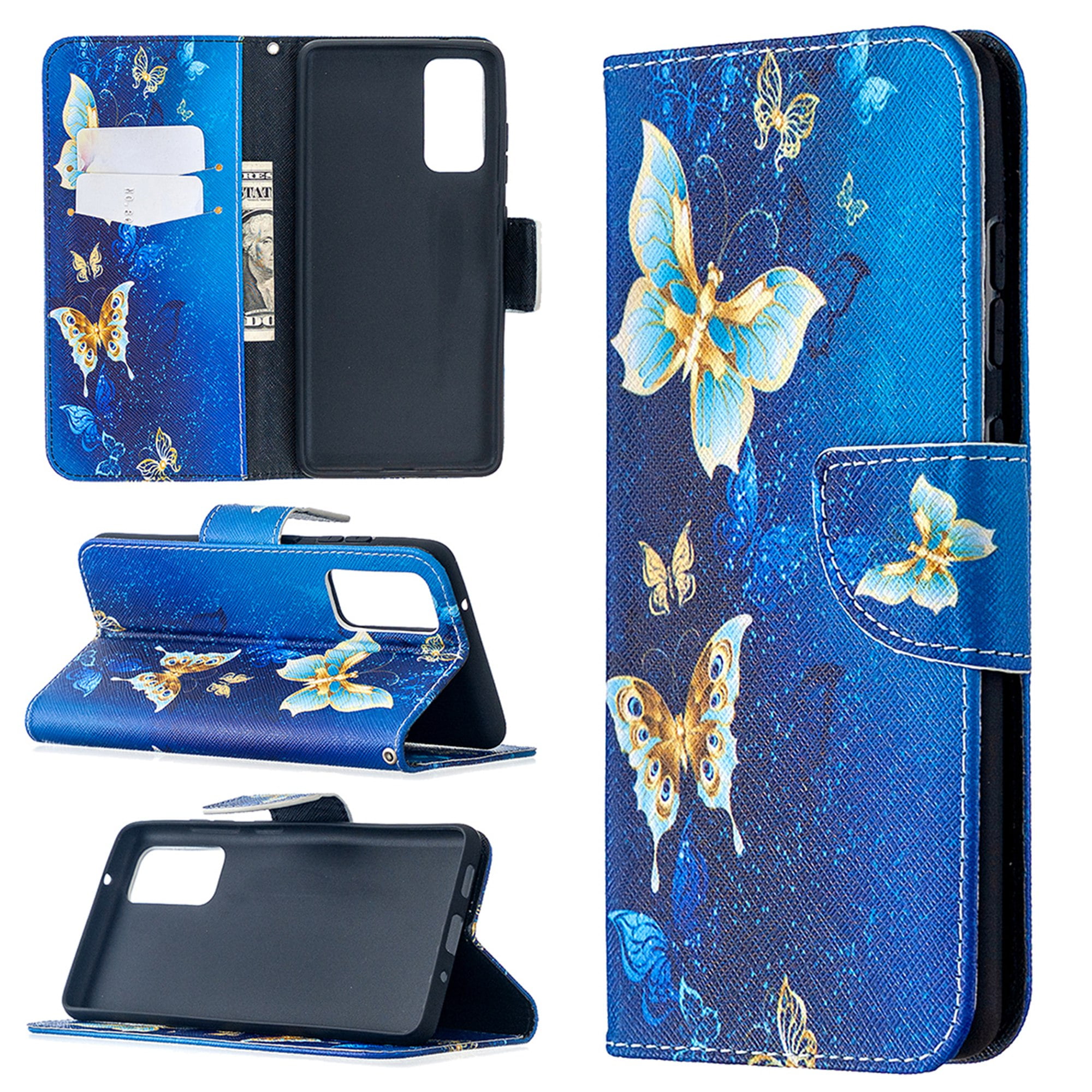 Dteck Case for Samsung Galaxy S20 FE (6.5 inches),Magnetic Patterned Leather Rubber Wallet Card ...