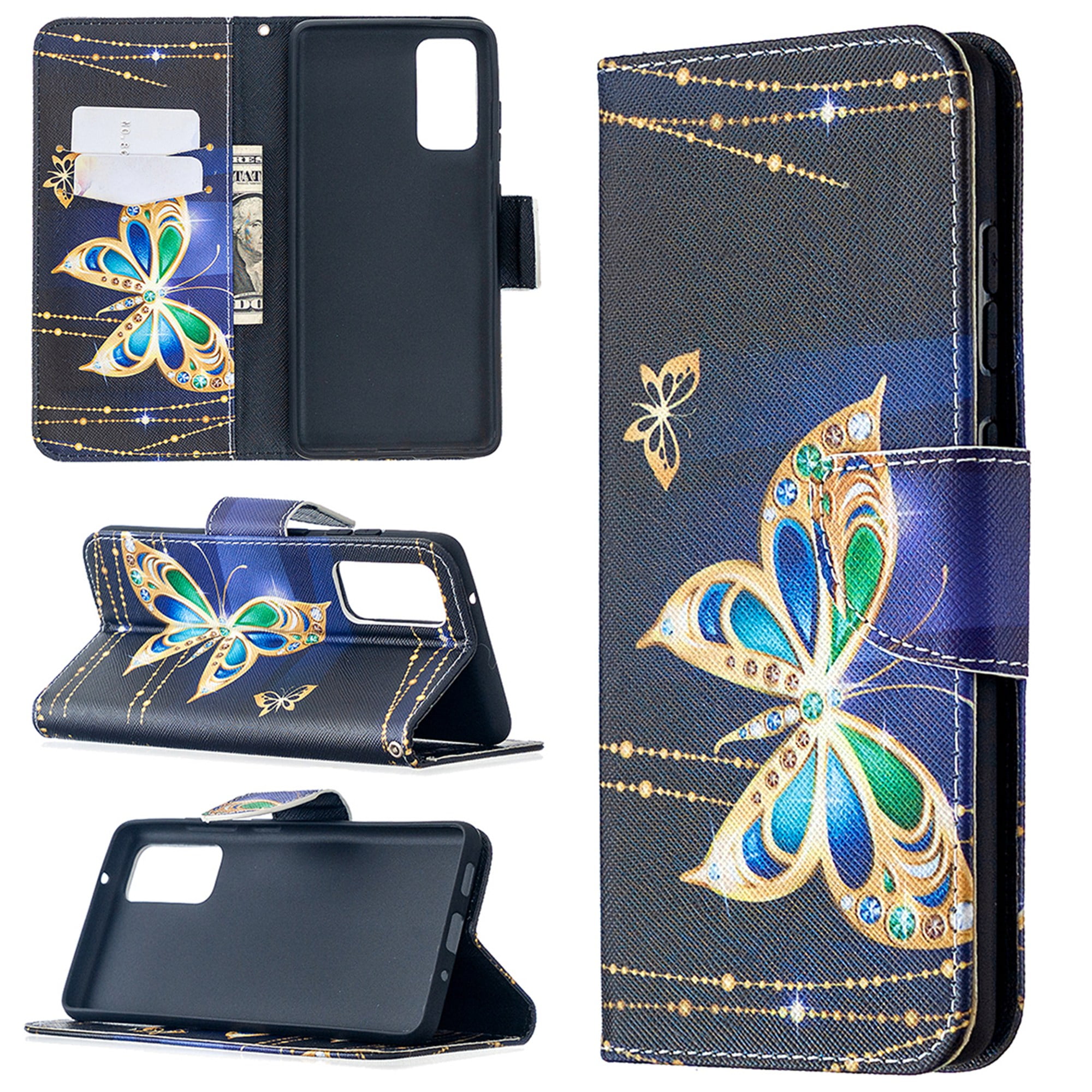 Dteck Case for Samsung Galaxy S20 FE (6.5 inches),Magnetic Patterned Leather Rubber Wallet Card ...
