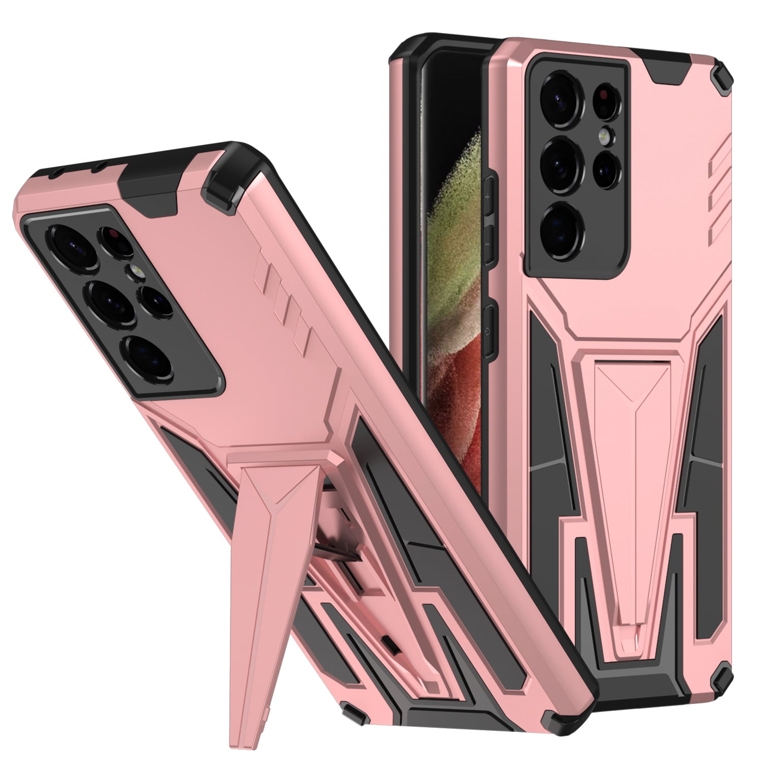 Dteck Case For Samsung Galaxy S22 Ultra With Stand Hybrid Dual Layer