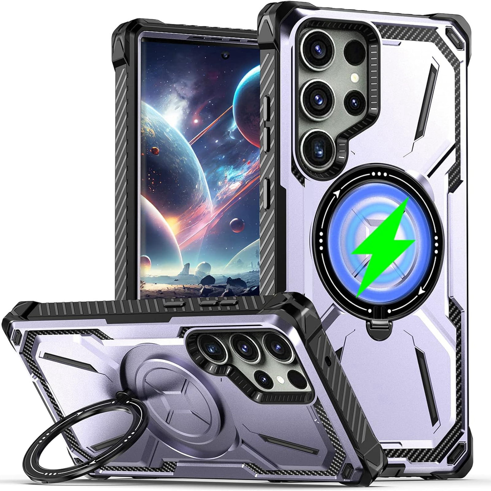 Dteck Case for Samsung Galaxy S25 Ultra,Magnetic Rubber Compatible with Mag-Safe Case Shockproof ...