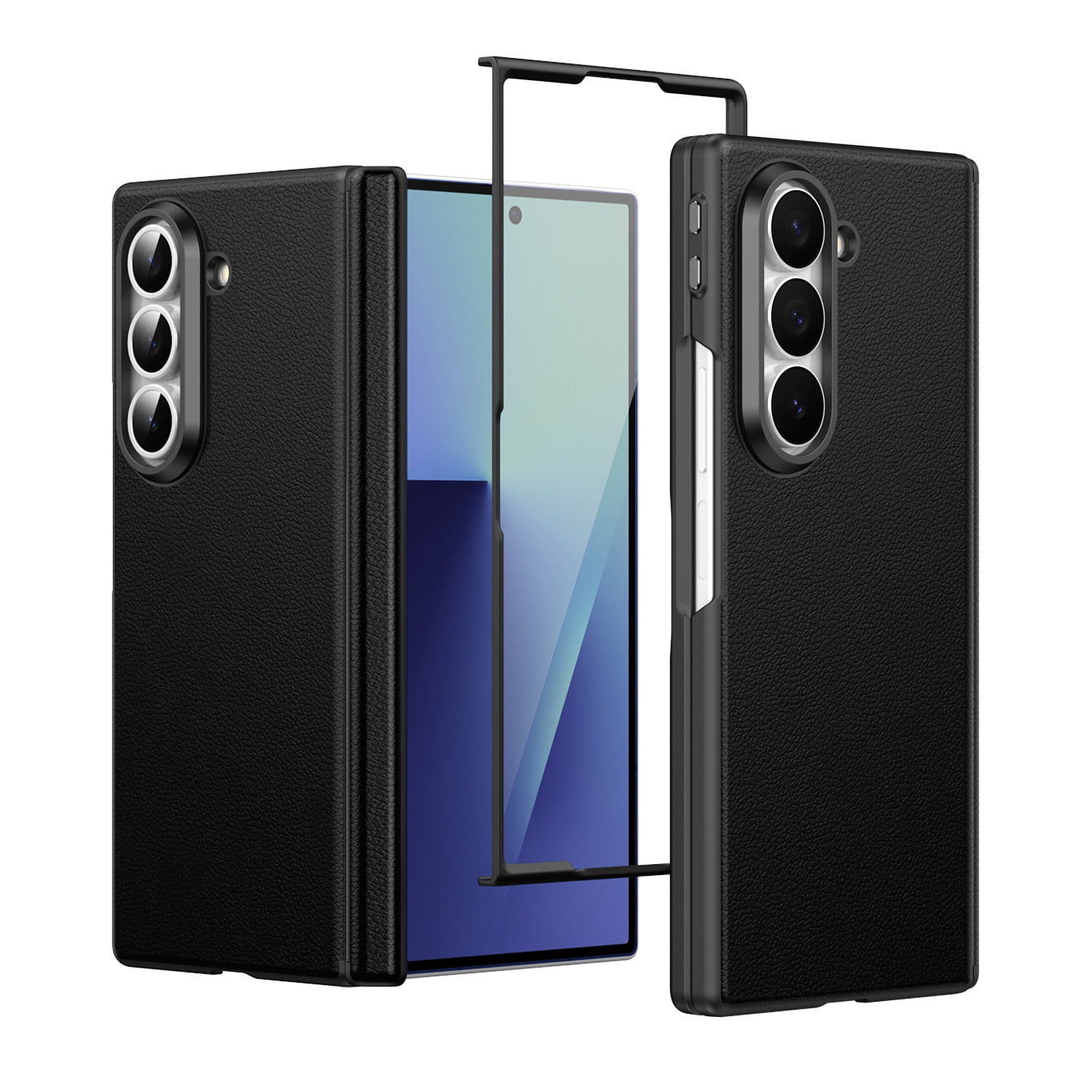 Dteck Case For Samsung Galaxy Z Fold 6,Luxury Leather Case Built-in ...