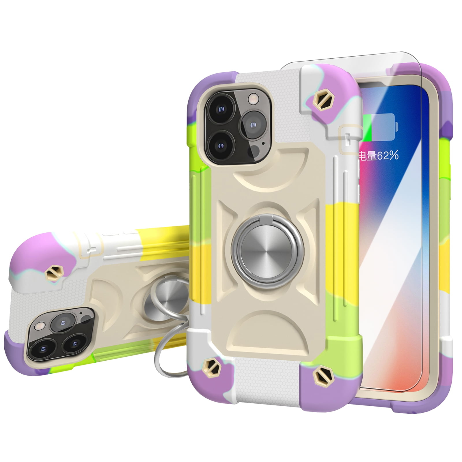 Dteck Case with Tempered Glass Screen Protector for iPhone 13 Pro ...