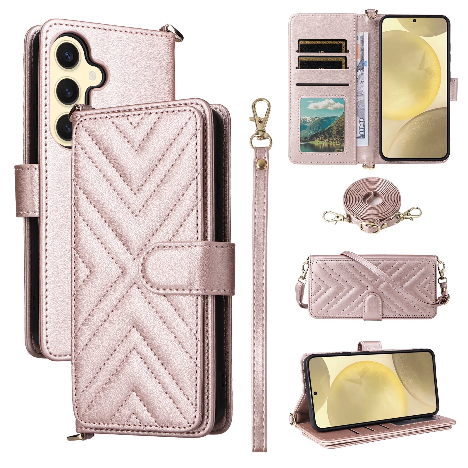 Dteck Case Wallet Handbag Purse for Samsung Galaxy S22, Women PU ...