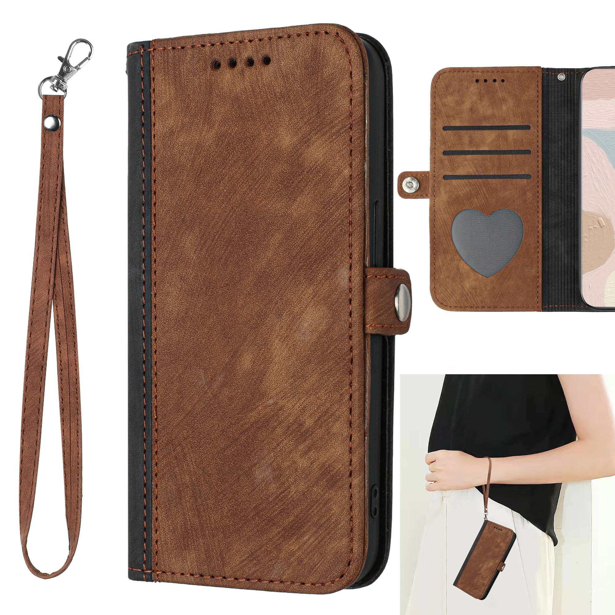 Dteck Case for Google Pixel 7 Pro, Bicolor PU Leather Wallet Folio Case ...
