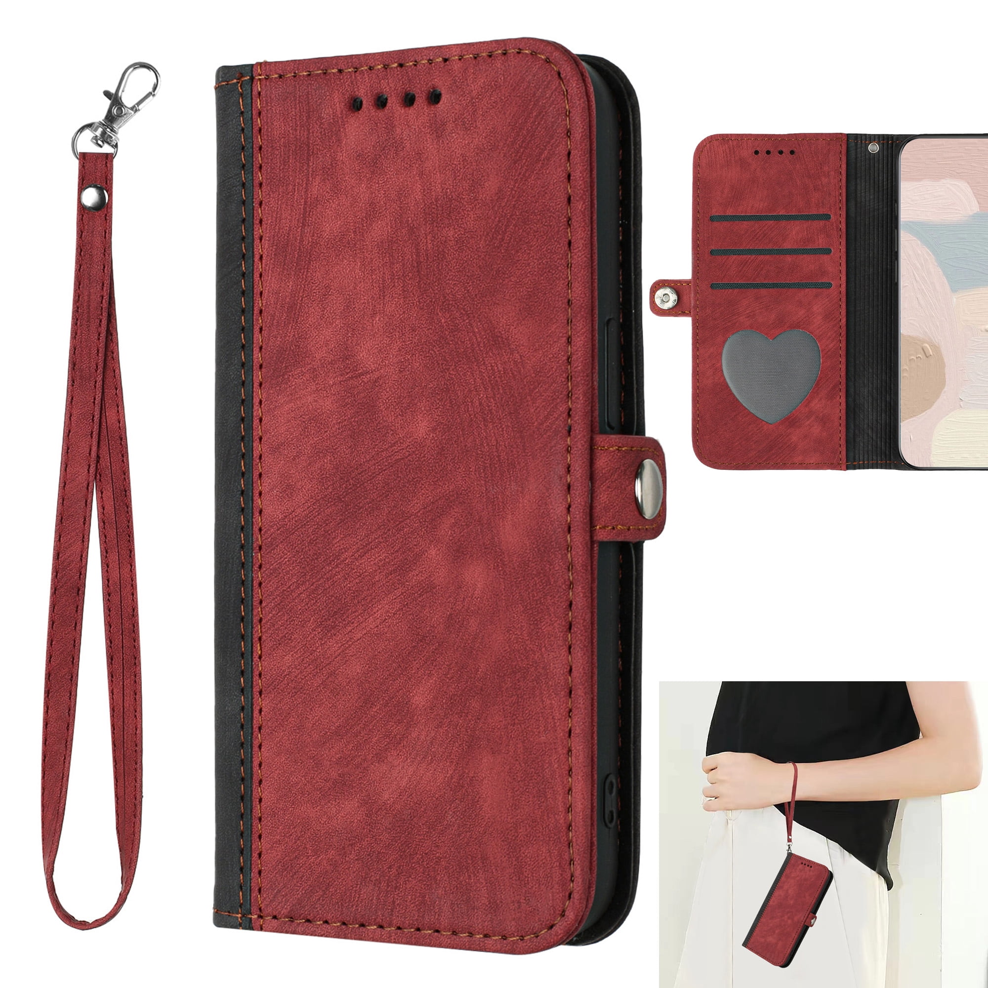 Dteck Case for Google Pixel 7 Pro, Bicolor PU Leather Wallet Folio Case ...