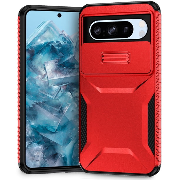Dteck Case for Google Pixel 9 Pro,Shockproof TPU+PC Armor Case Slide ...