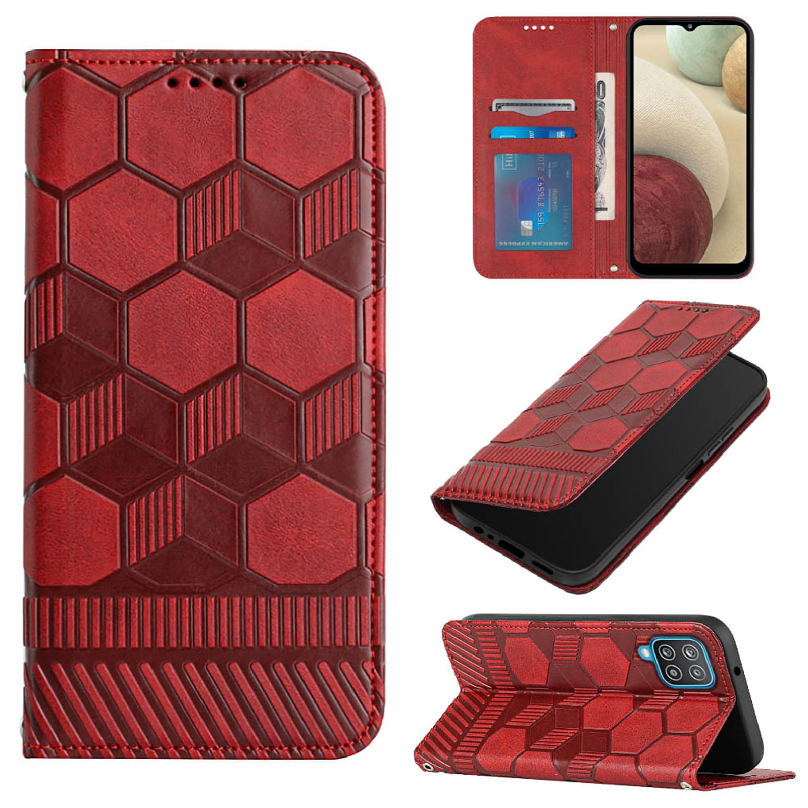 Dteck Case for Samsung Galaxy A12,Magnetic Leather Patterned Card ...