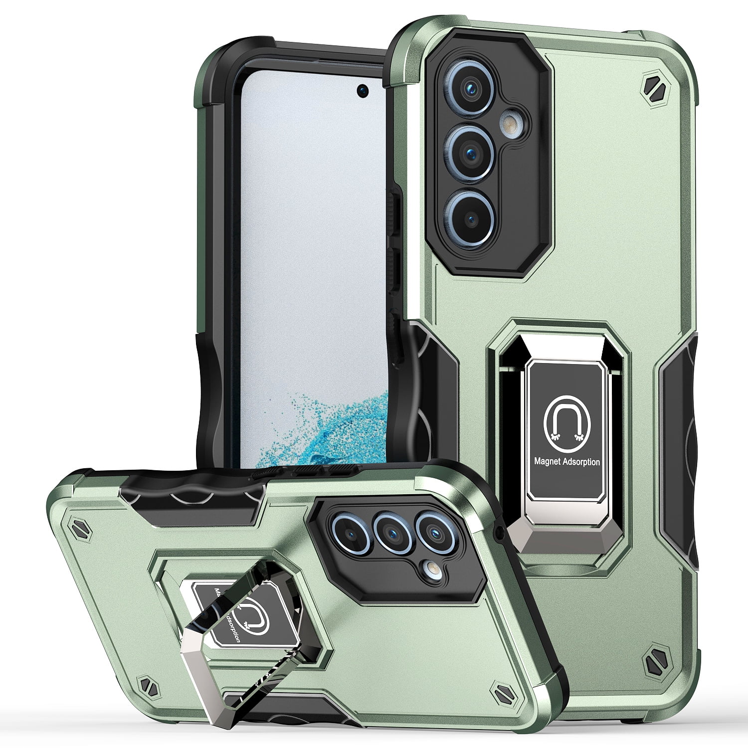 Dteck Case for Samsung Galaxy A16 5G,Shockproof Rubber Ring Holder Kickstand Case Military Grade ...