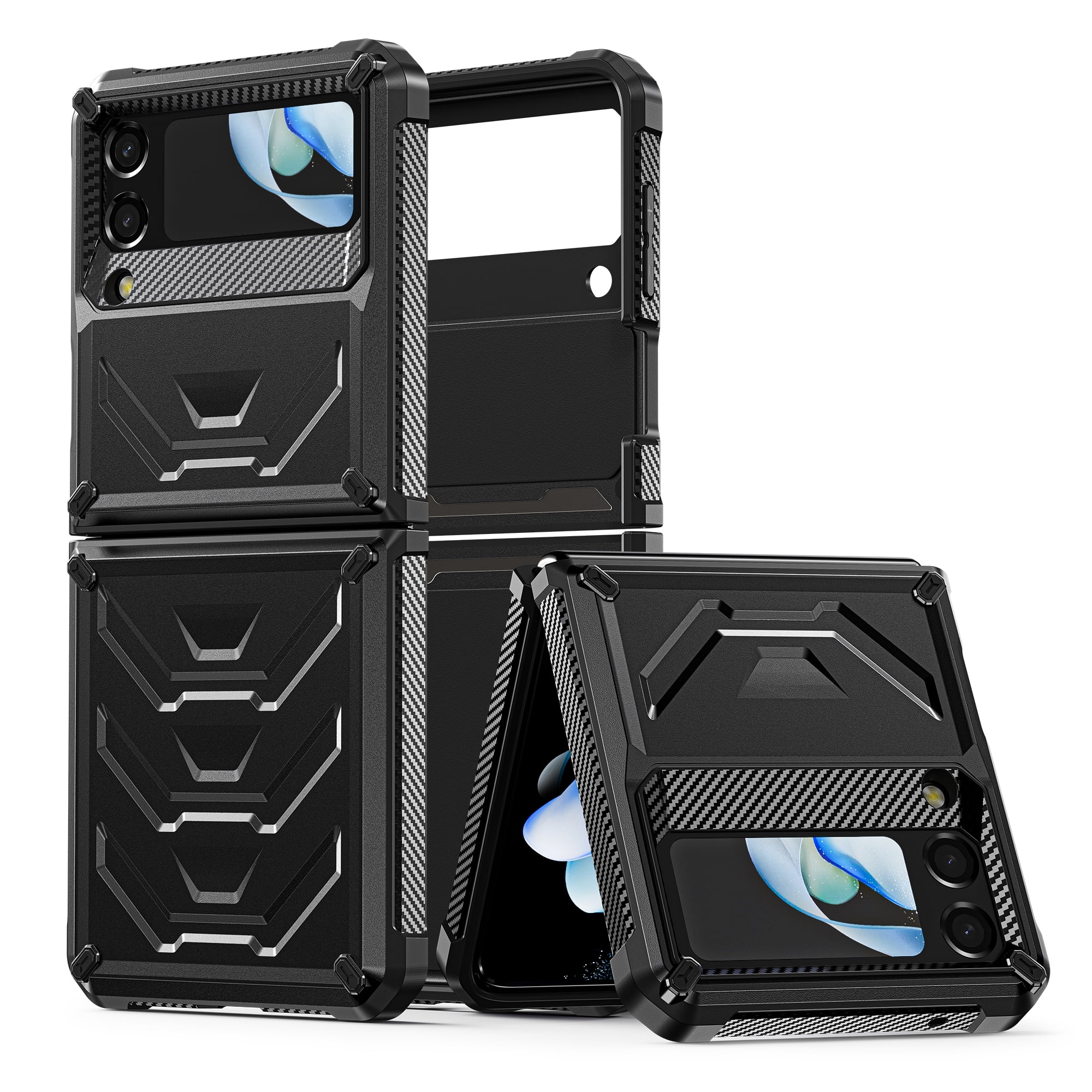 Dteck Case for Samsung Galaxy Z Flip 4,Shockproof Rubber Armor Case ...
